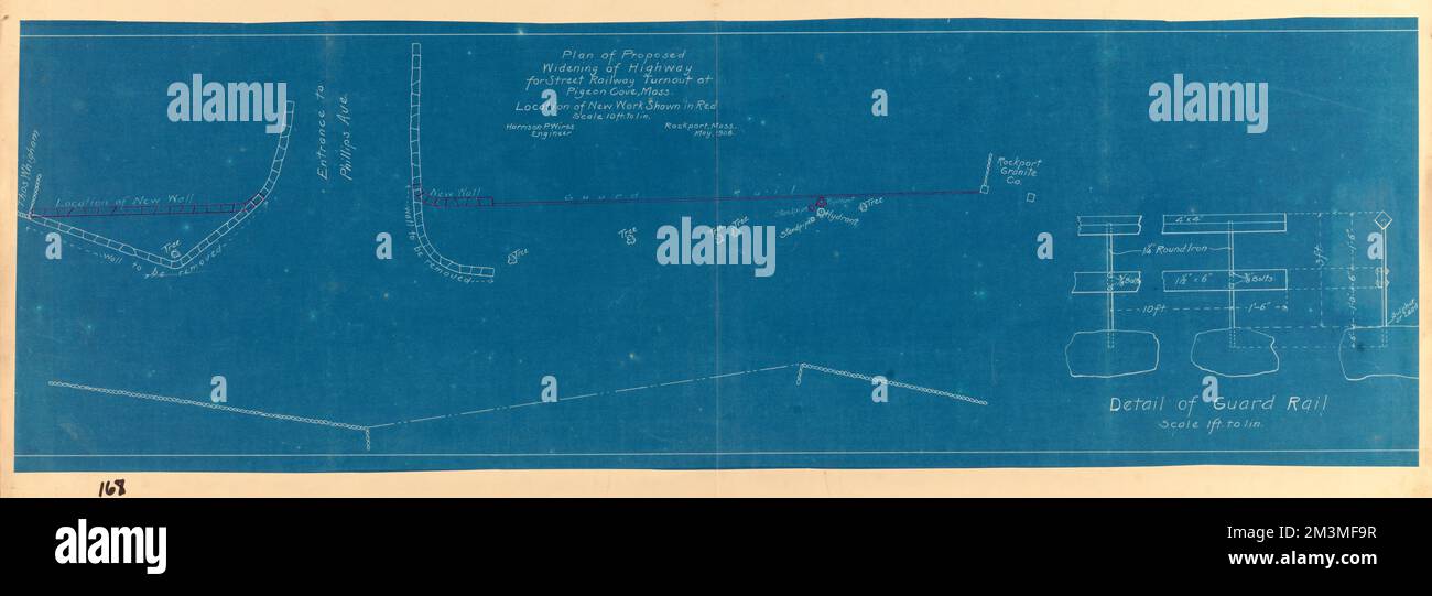 Plan of proposed widening of highway for street railway turnout at ...