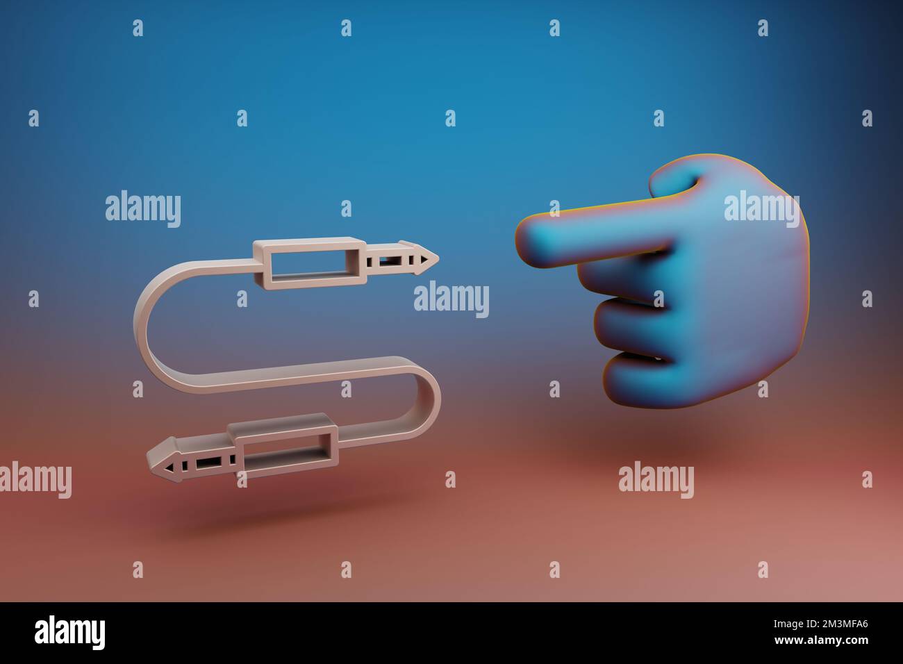 Beautiful illustrations abstract Hand index finger points to Double ...