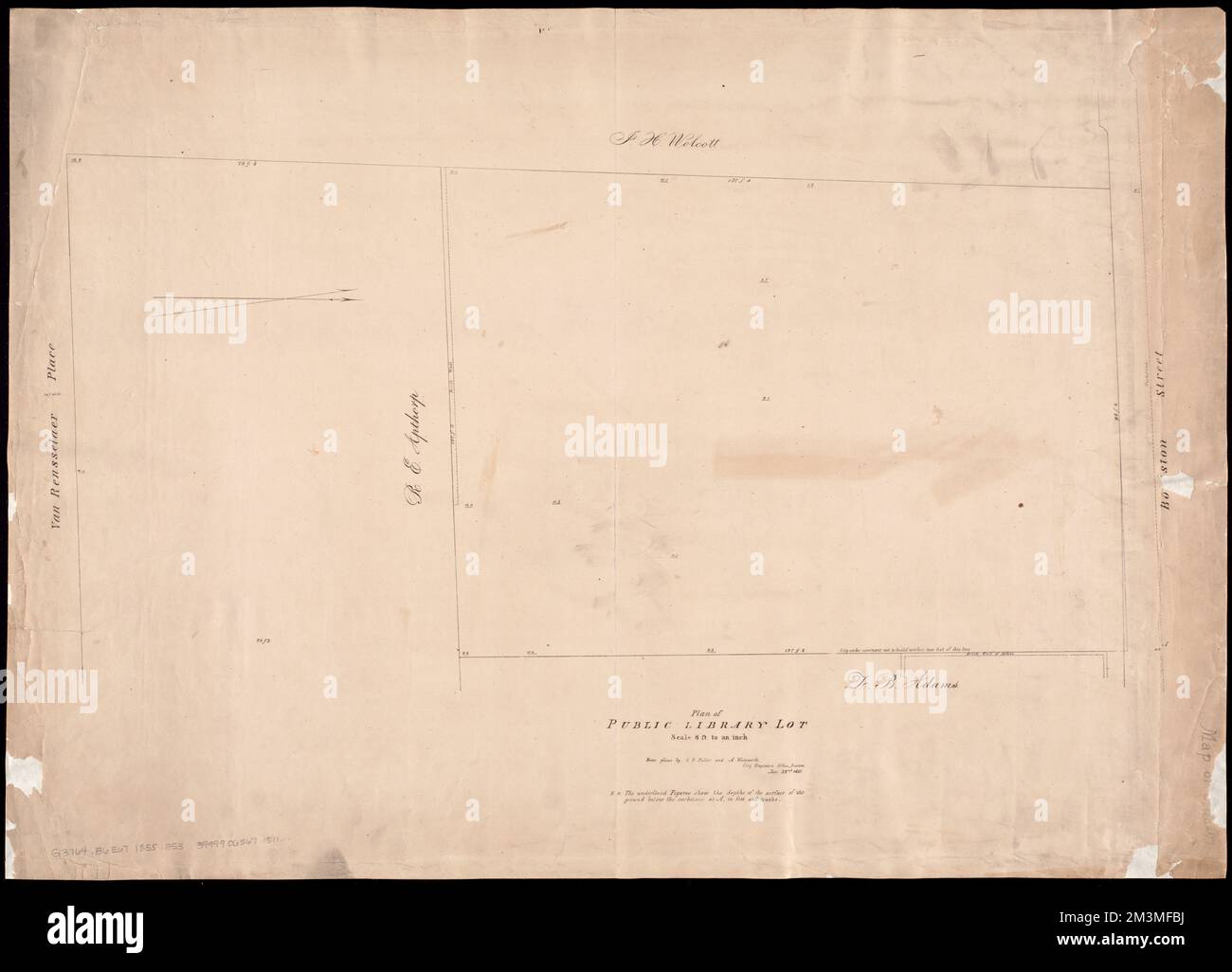Plan of Public library lot , Boston Public Library, Maps, Real property ...