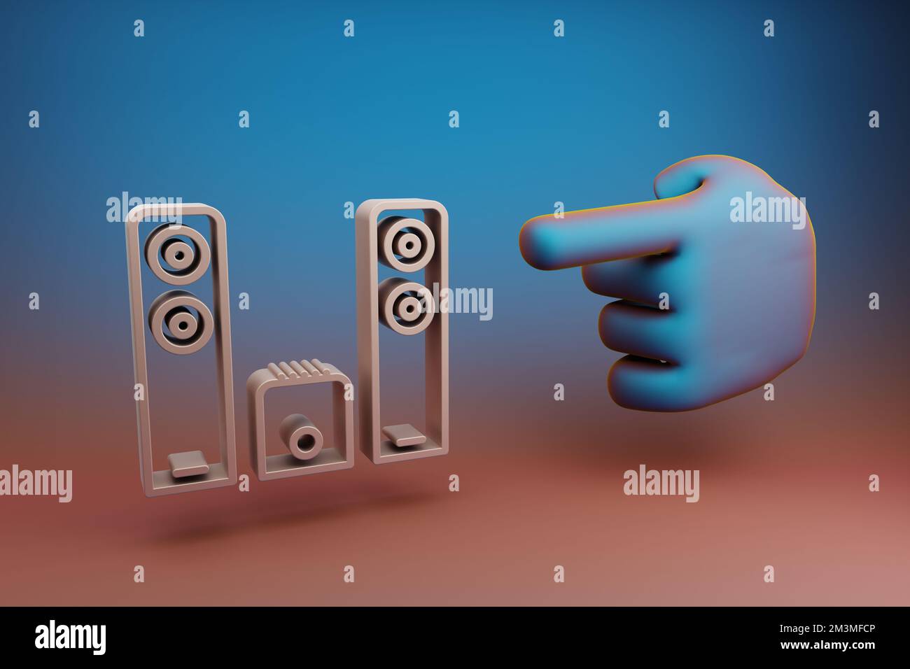Beautiful illustrations abstract Hand index finger points to Sound ...