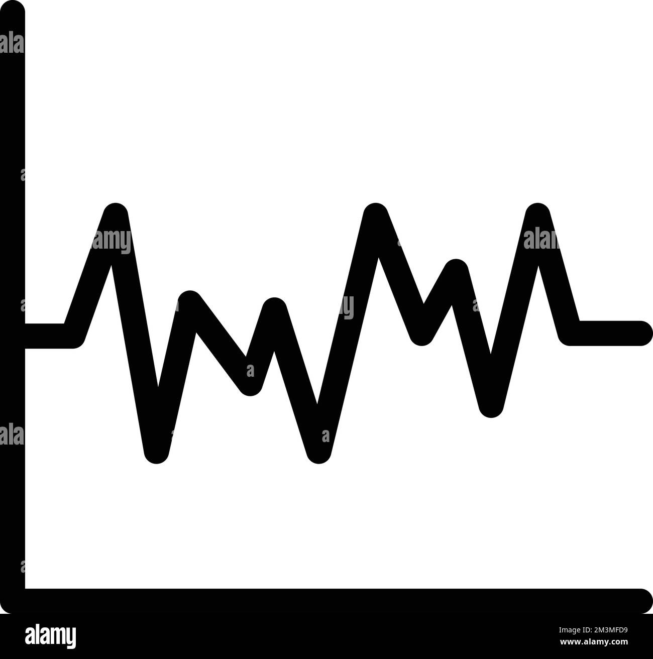 Wave Chart Vector Illustration Line Icon Design Stock Vector Image ...