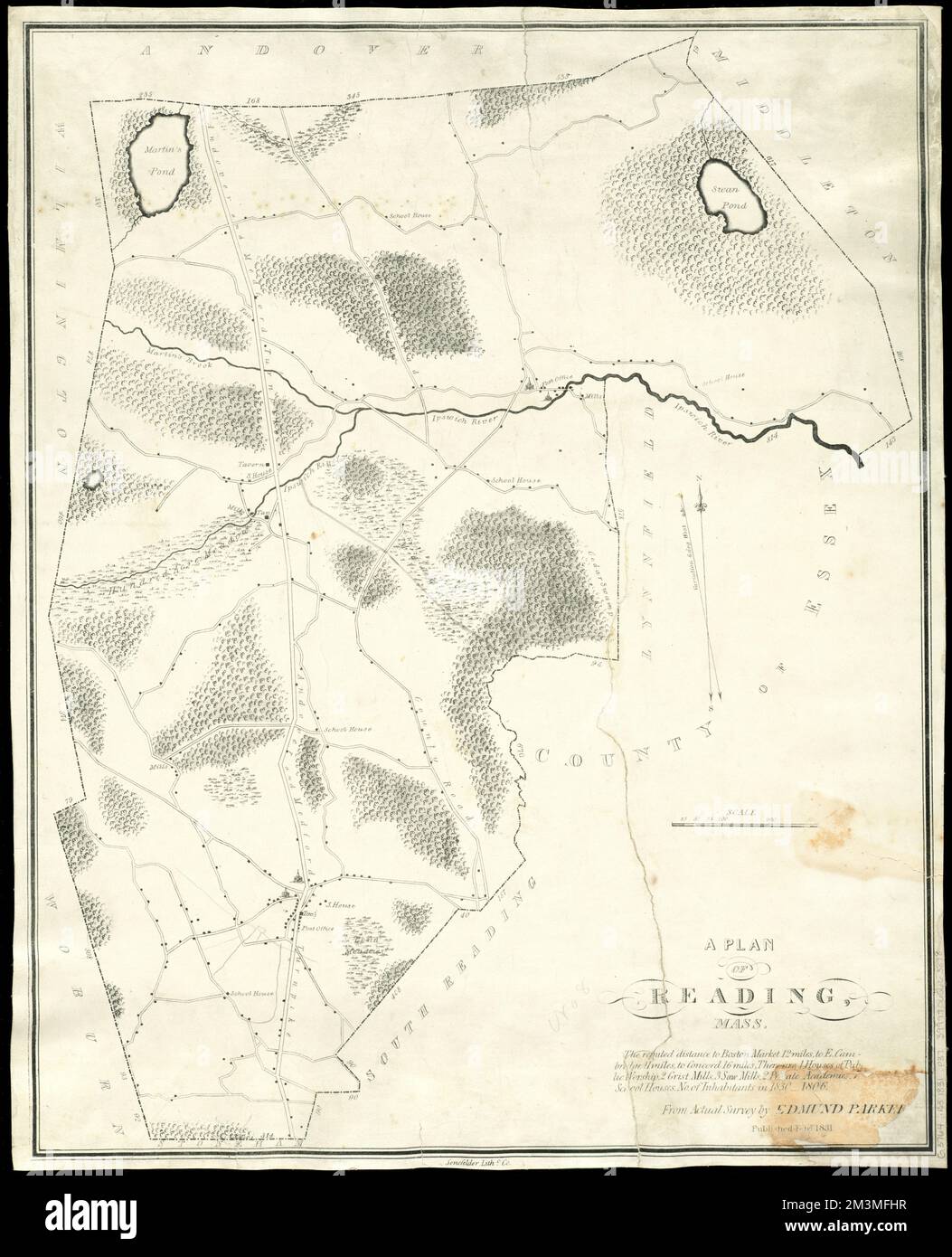 Plan of Reading, Mass , Reading Mass., Maps, North Reading Mass., Maps ...