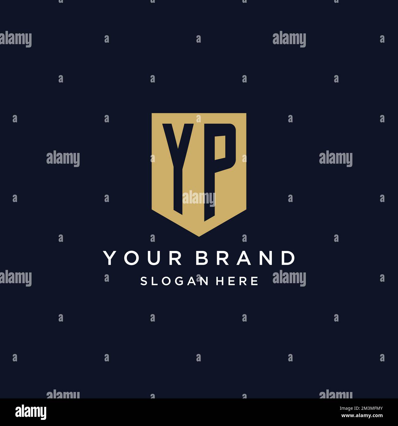 YP monogram initials logo design with shield icon template Stock Vector ...