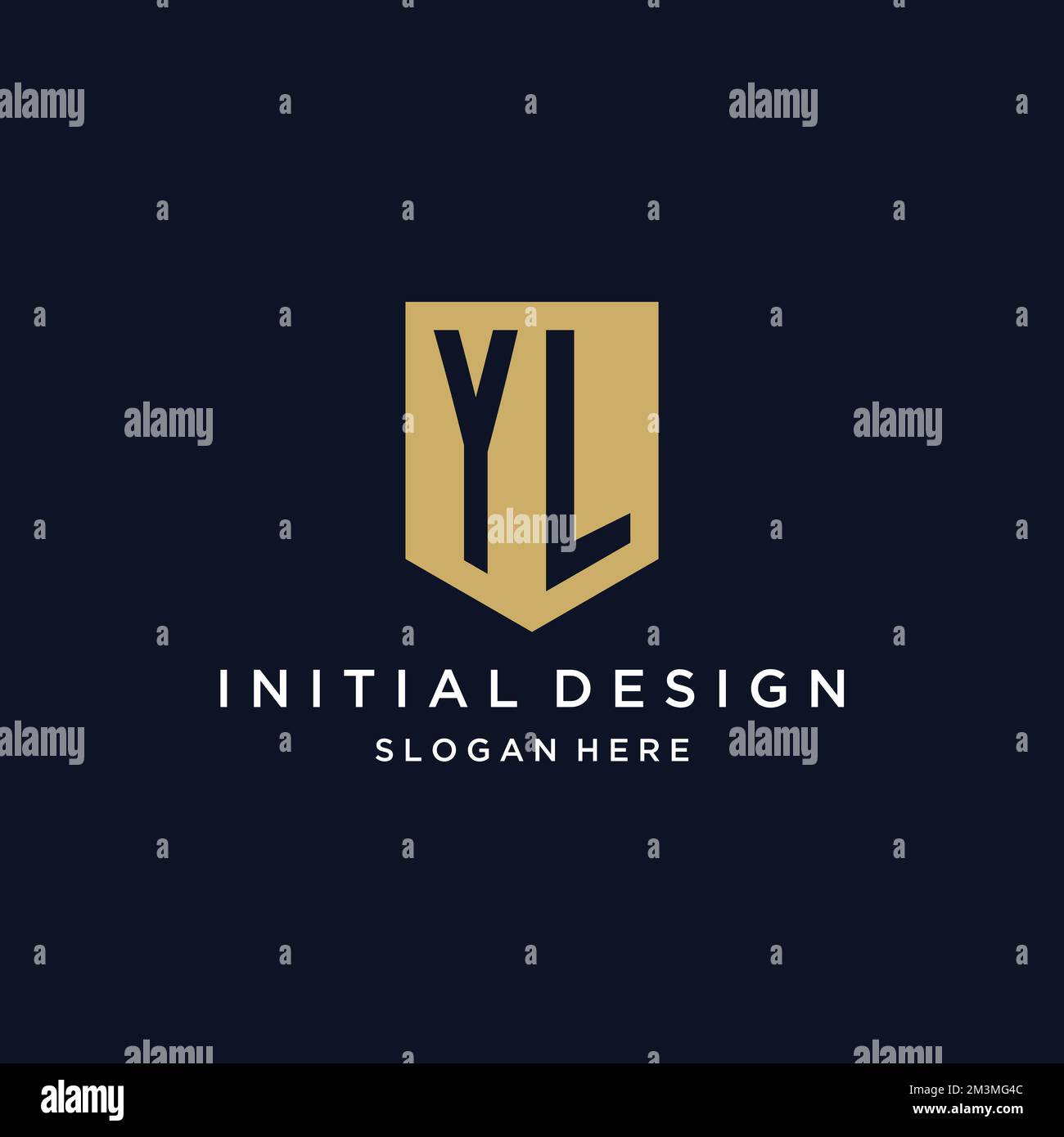 YL monogram initials logo design with shield icon template Stock Vector ...