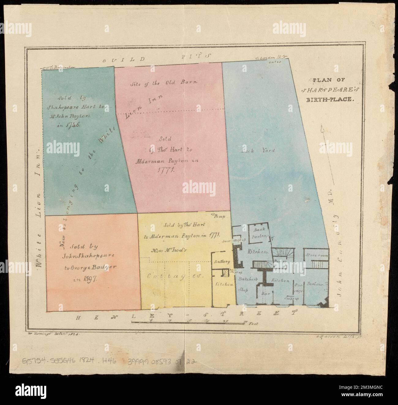 Plan of Shakespeare's birth-place , Dramatists, English, Homes and ...