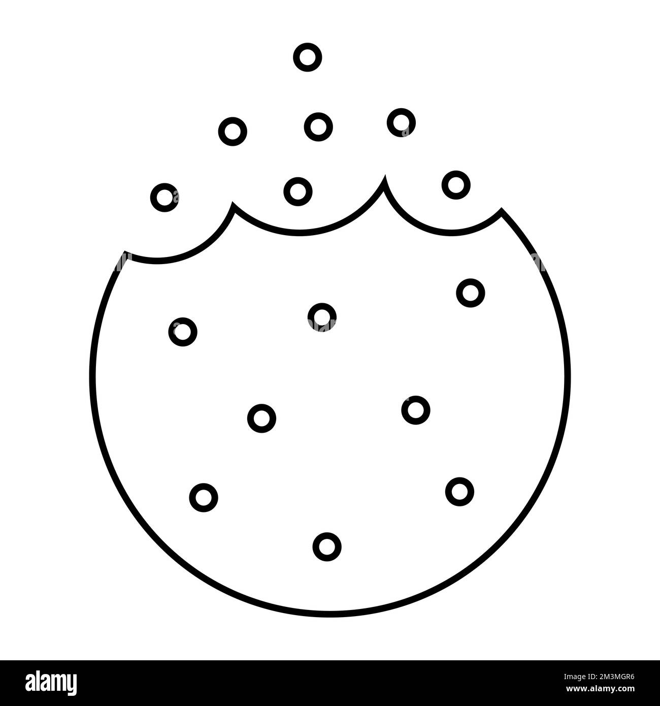 Icon cookie bite, biscuit mark logo, pastry food, chocolate snack Stock ...