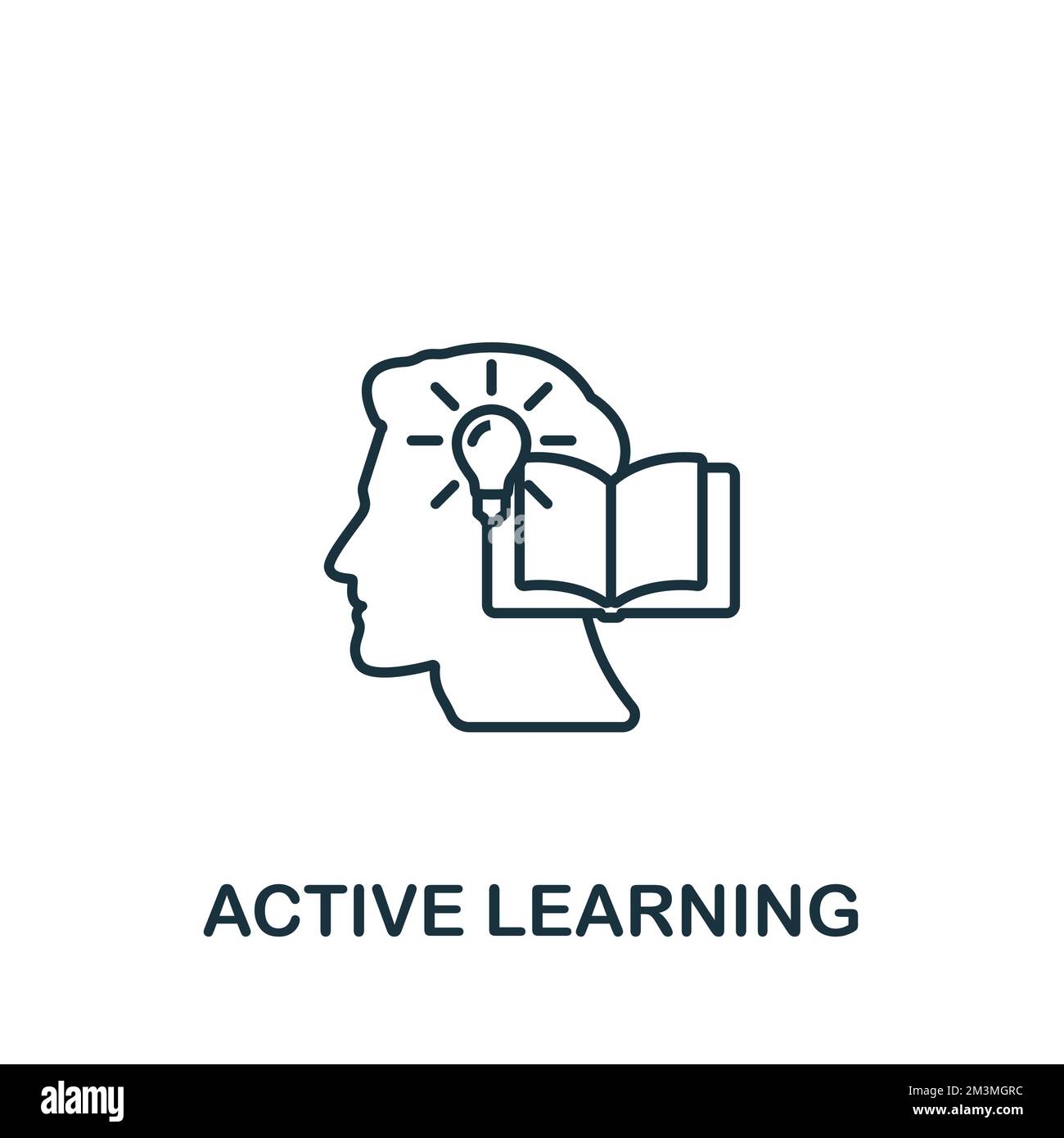 Active Learning icon. Monochrome simple Life Skills icon for templates ...