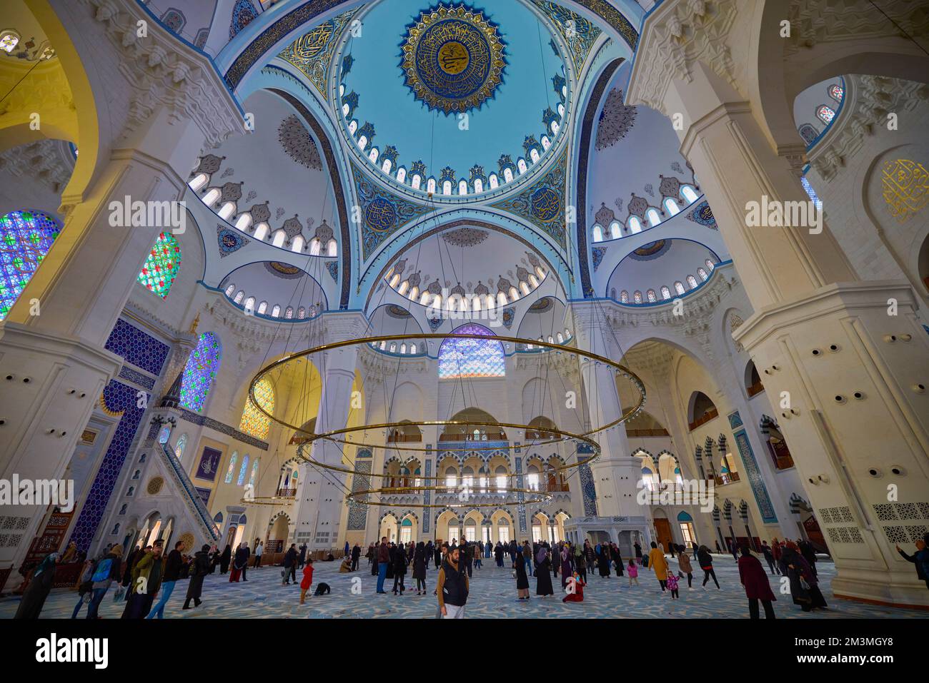 Istanbul Turkey, November 29, 2022, Camlica Mosque, interior images ...