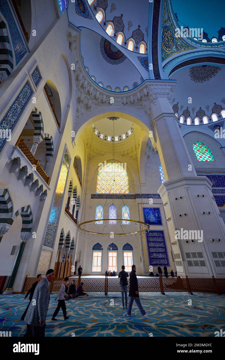 Istanbul Turkey, November 29, 2022, Camlica Mosque, interior images ...