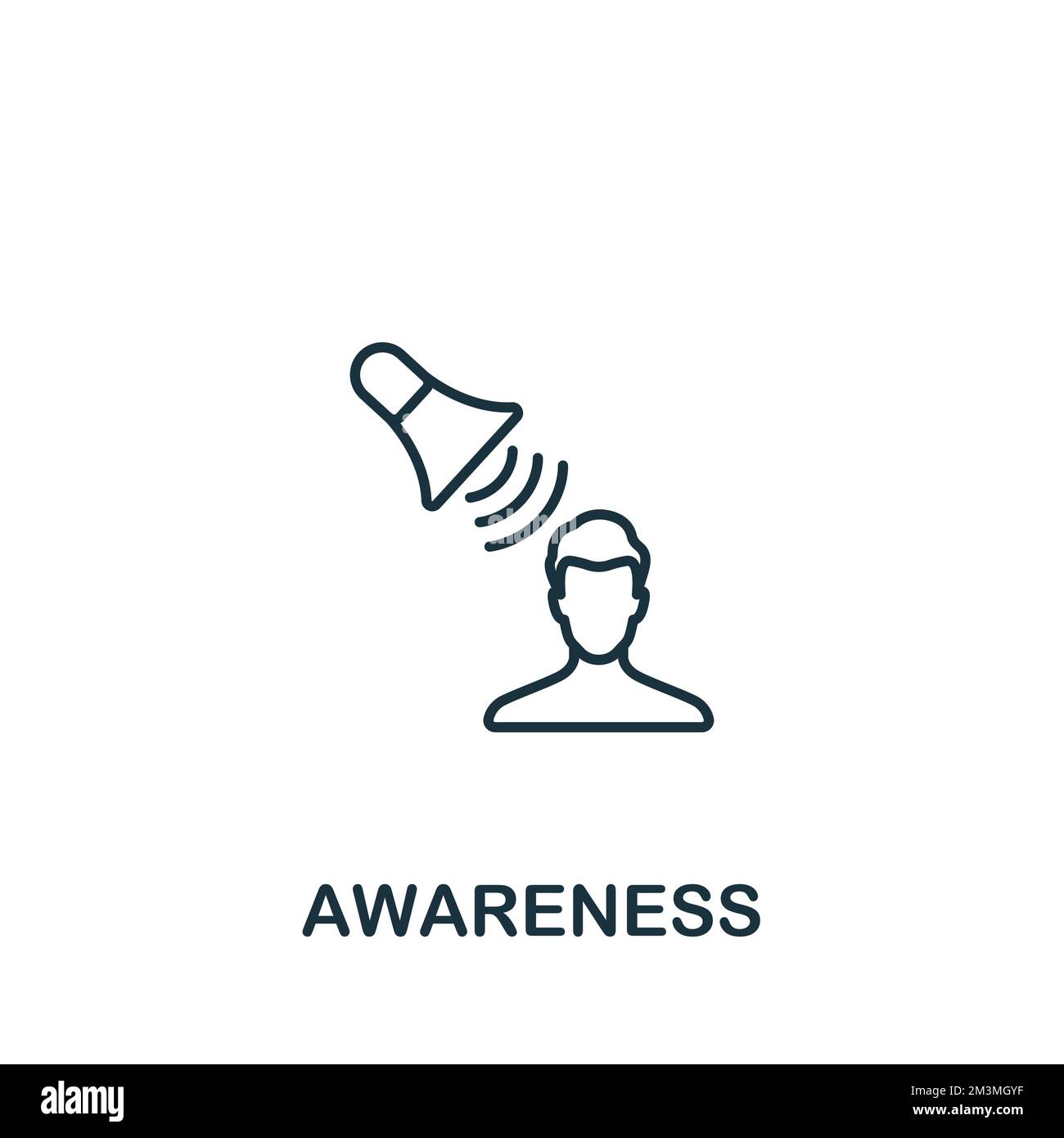 Awareness icon. Monochrome simple Life Skills icon for templates, web ...