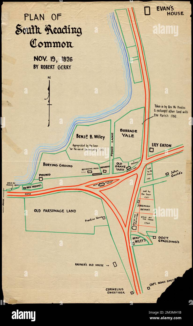 Plan of South Reading Common, Nov. 19, 1826 ,. Lucius Beebe Memorial ...