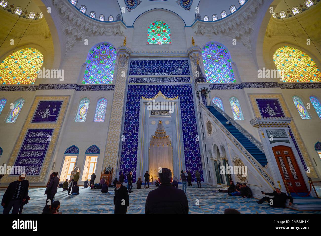 Istanbul Turkey, November 29, 2022, Camlica Mosque, interior images ...