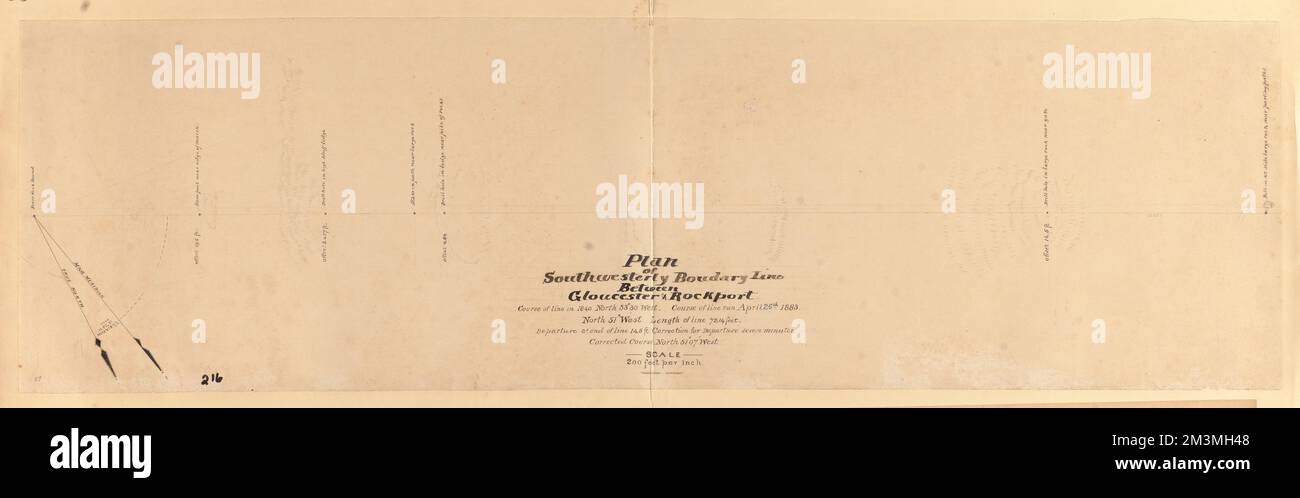 Plan of southwesterly boudary line between Gloucester & Rockport Stock ...