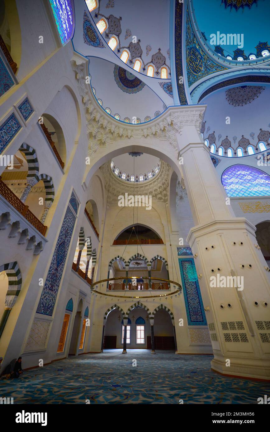 Istanbul Turkey, November 29, 2022, Camlica Mosque, interior images ...