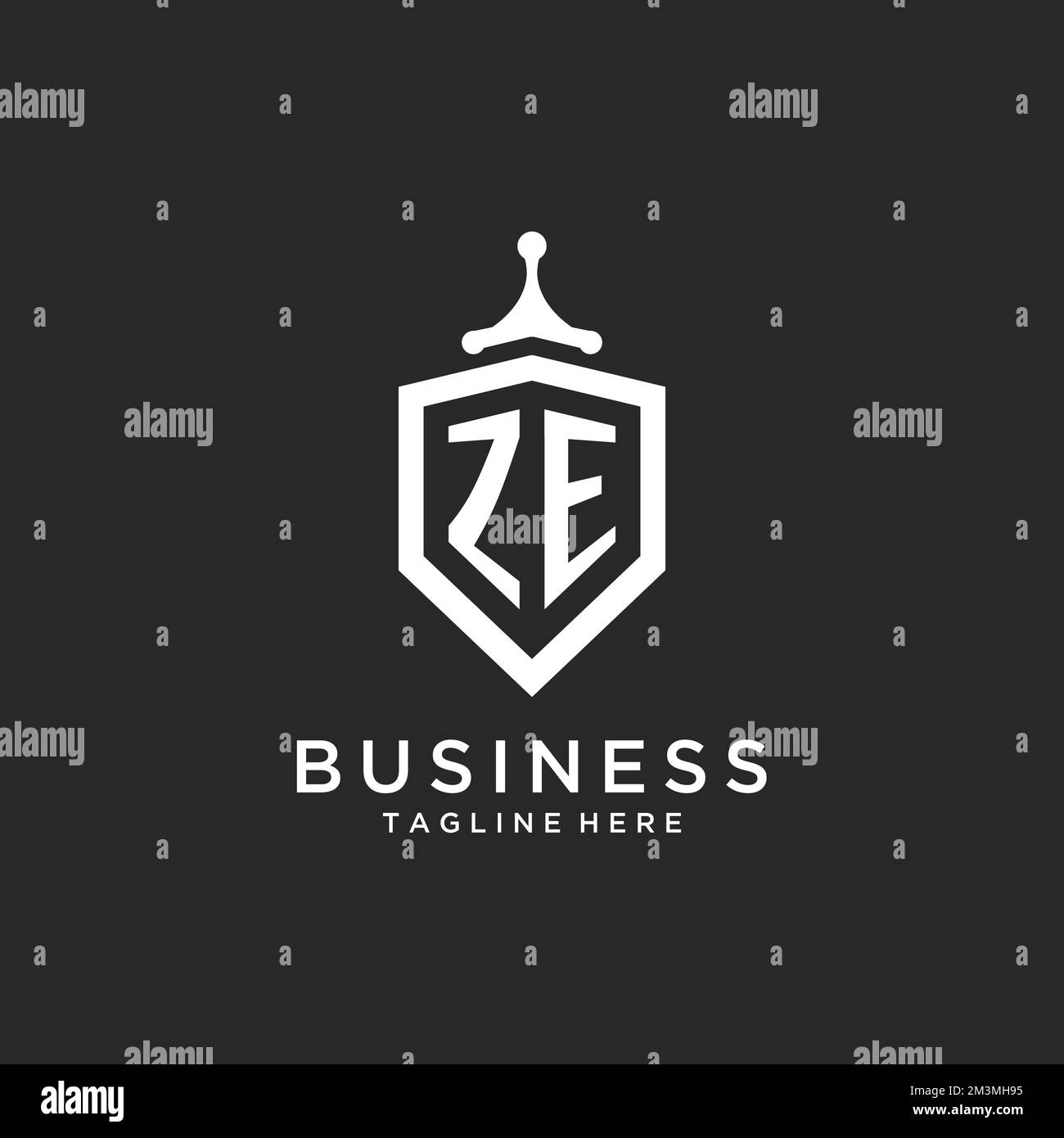 ZE monogram logo initial with shield guard shape design ideas Stock Vector Image & Art - Alamy