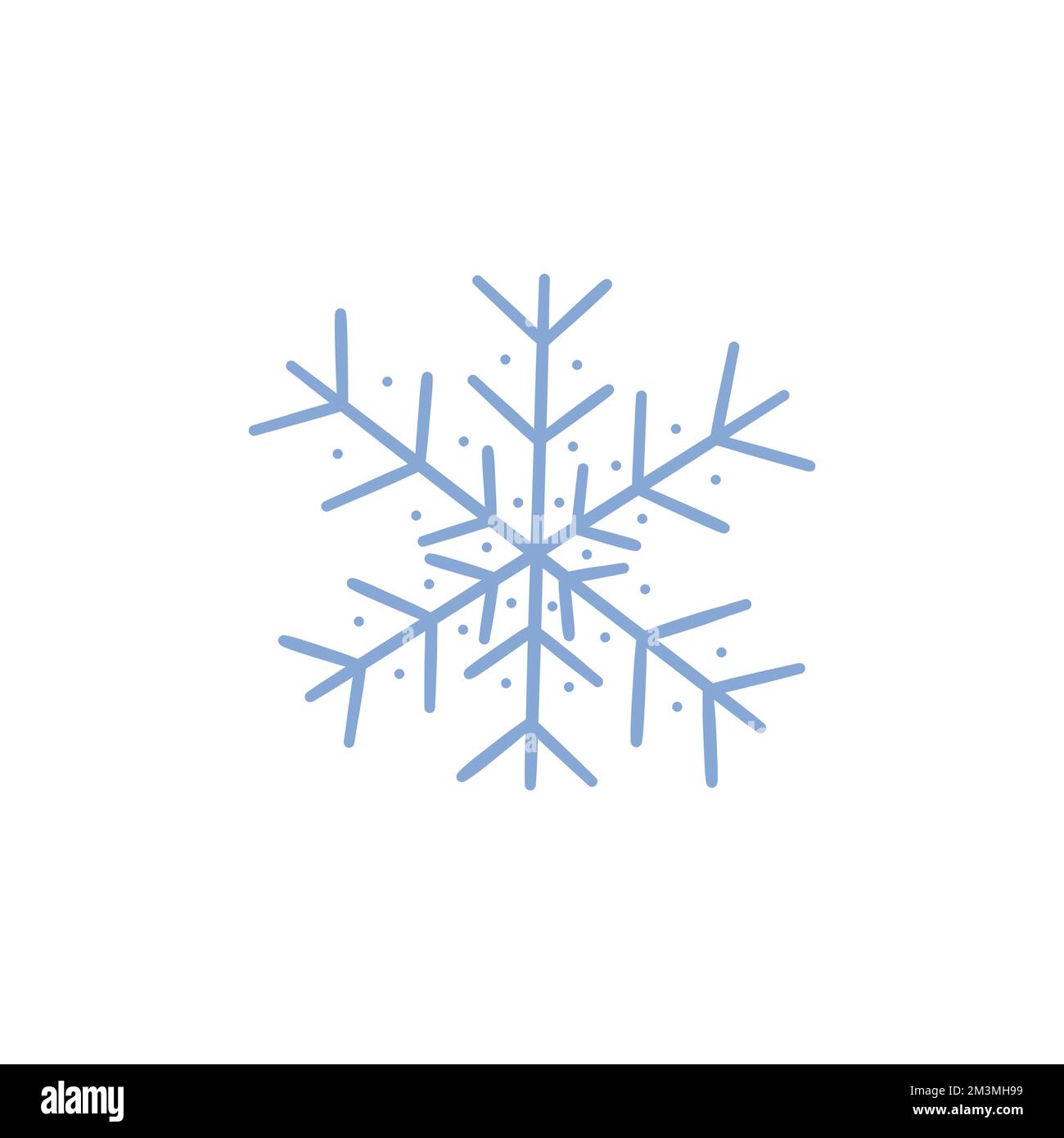 Blue snowflake. Colorful vector doodle illustration hand drawn isolated ...