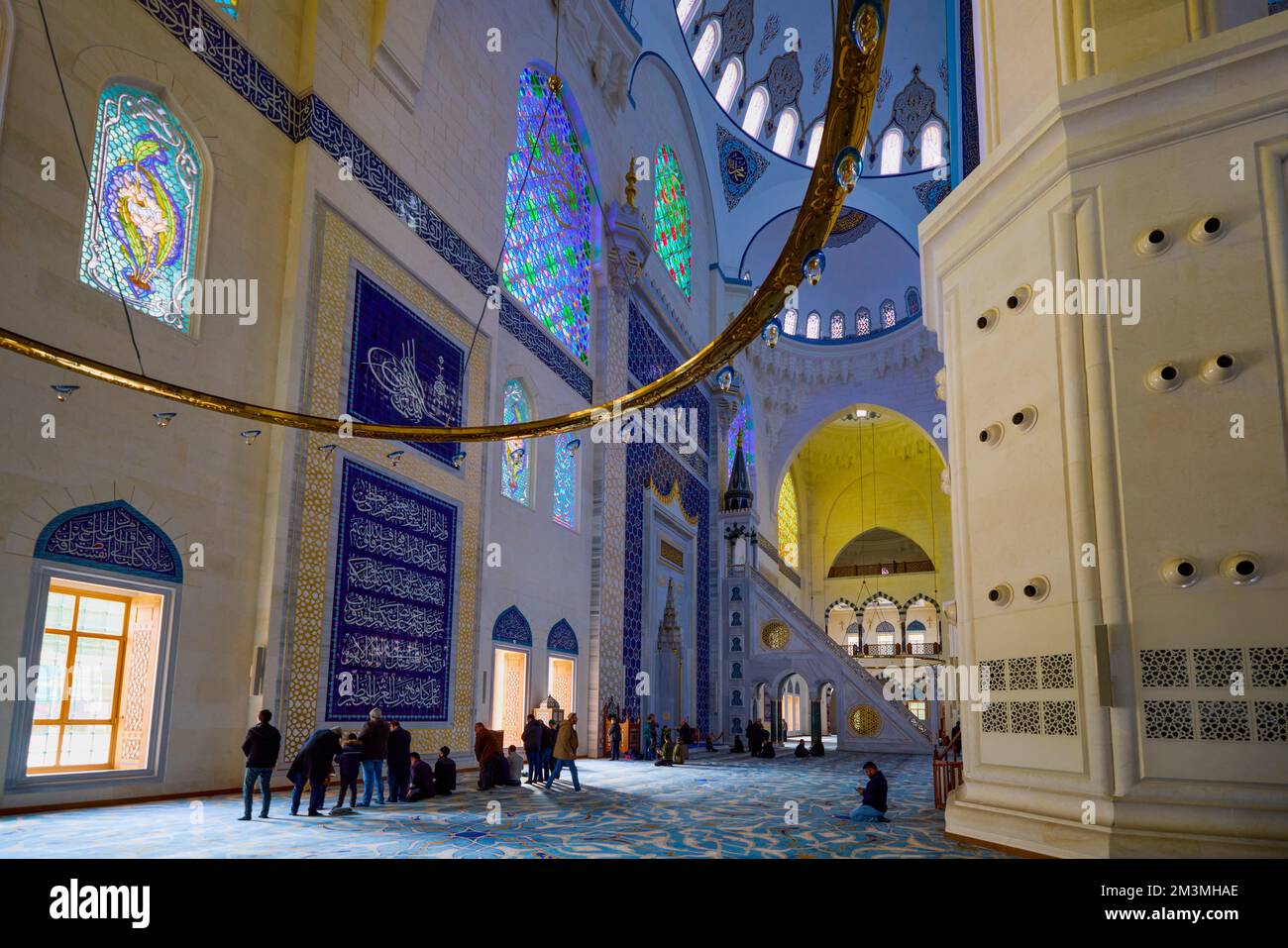 Istanbul Turkey, November 29, 2022, Camlica Mosque, interior images ...