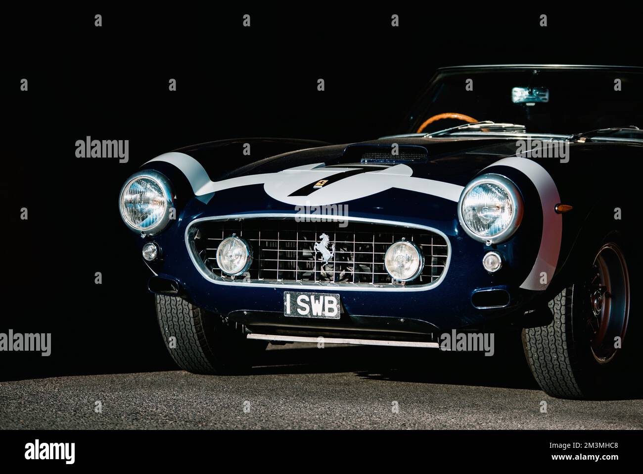 1961 Ferrari 250 GT SWBC - Front Shot Detail - Rob Walker - Blue with ...