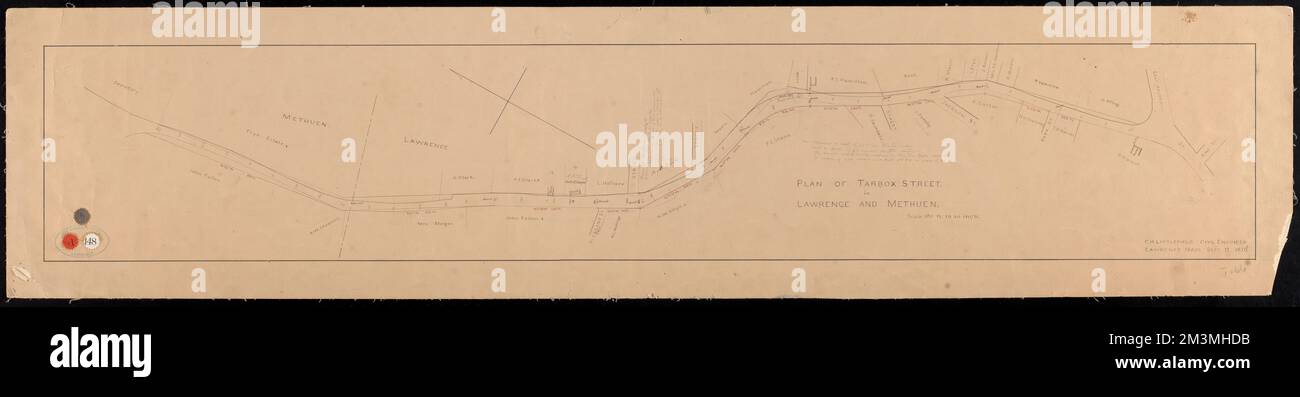 Plan of Tarbox Street in Lawrence and Methuen , Streets. Lawrence Stock ...