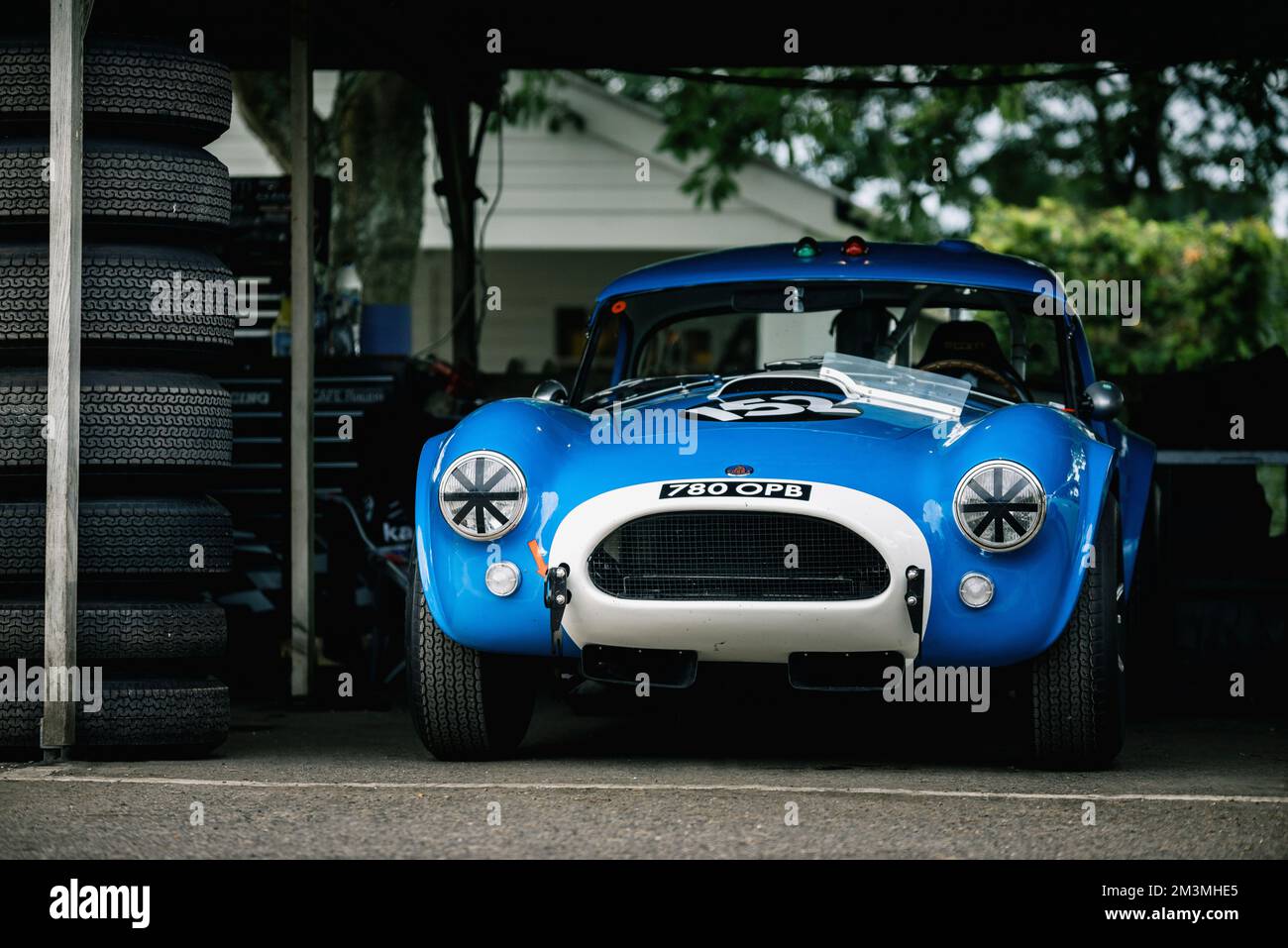 1963 AC Cobra - Front Shot parked in Paddock Garage Stock Photo - Alamy