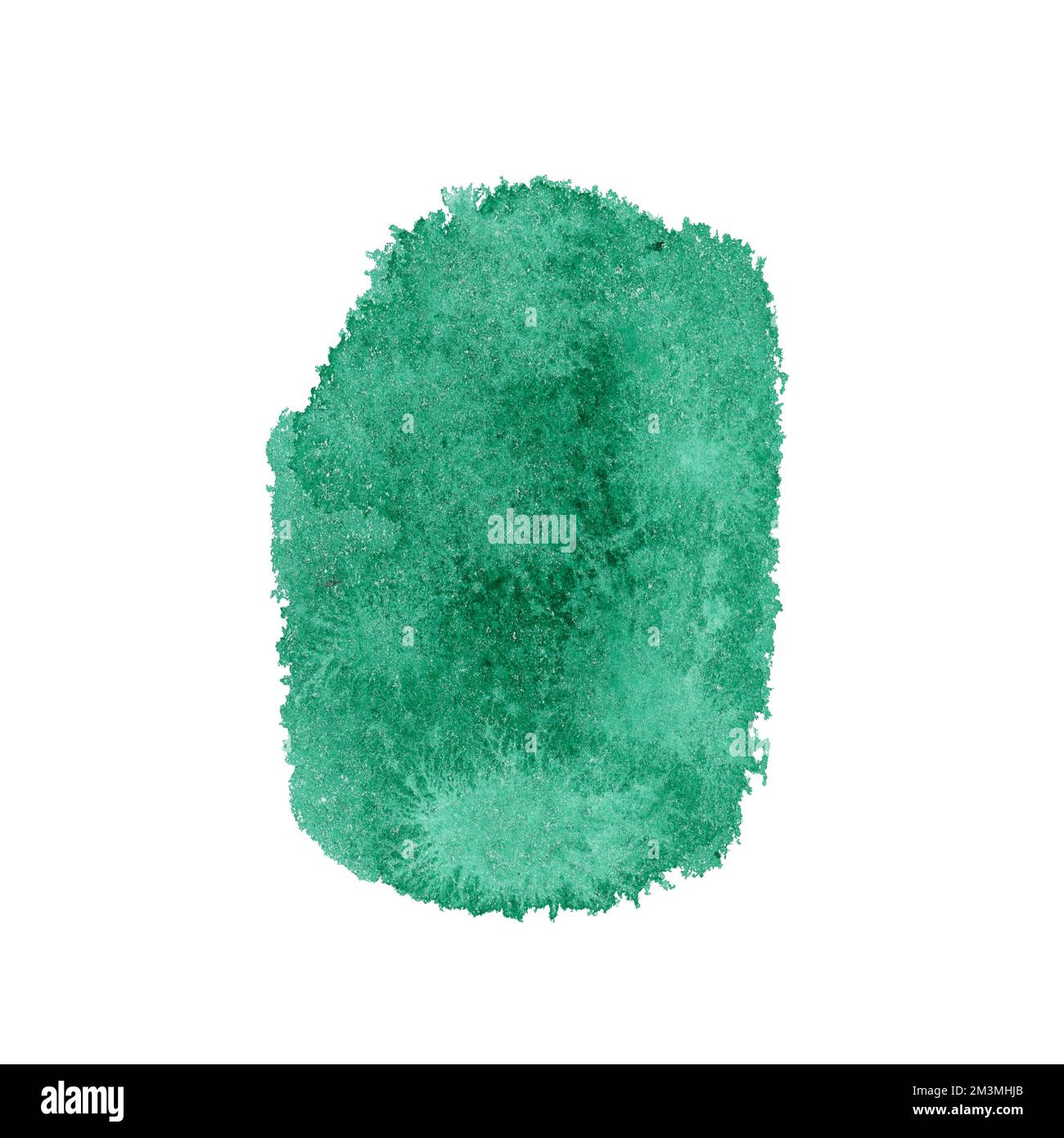 Green Watercolor blot. Oblong aquarelle stain Stock Photo - Alamy