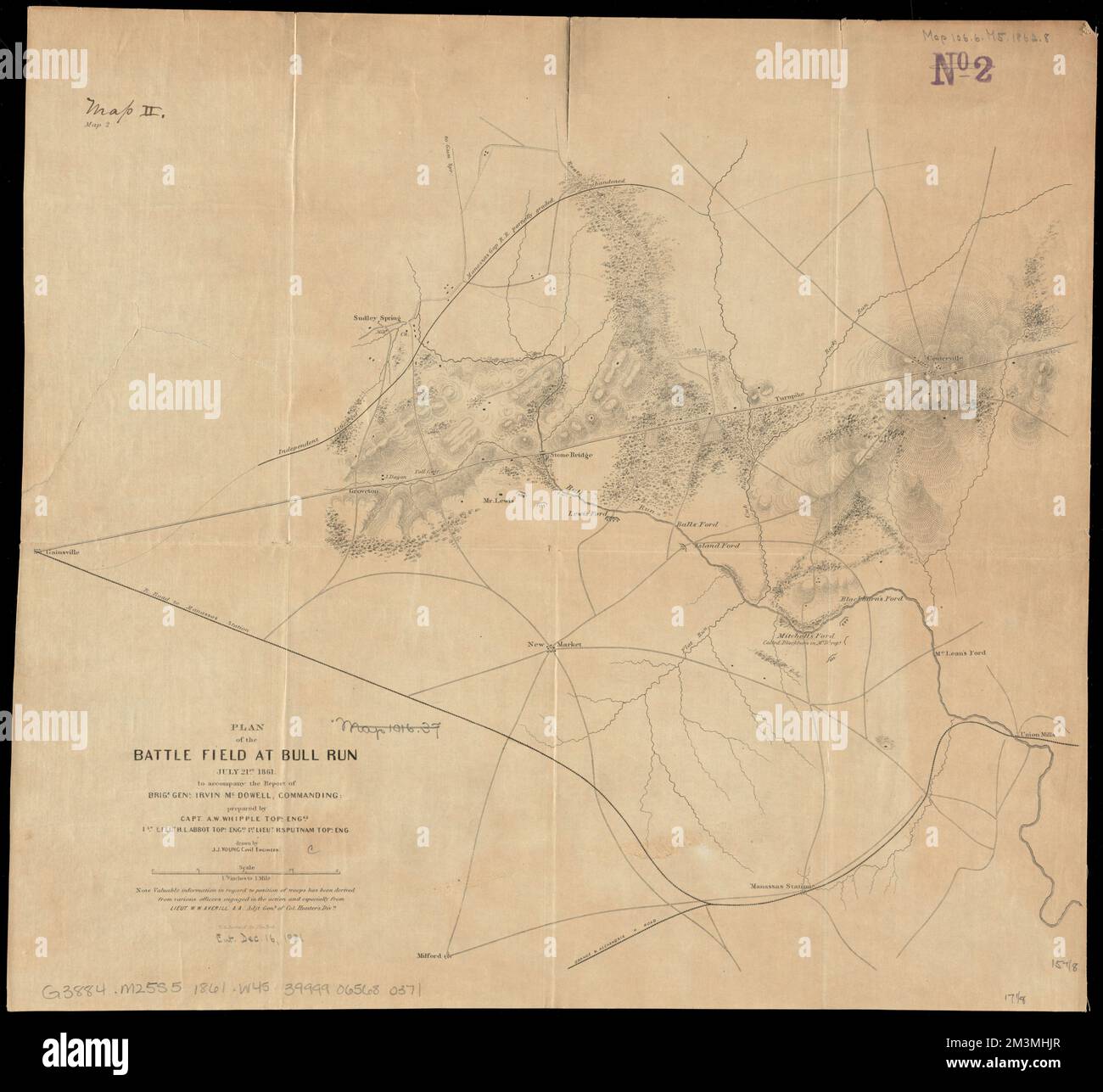 Plan of the battle field at Bull Run, July 21st 1861 : to accompany the ...