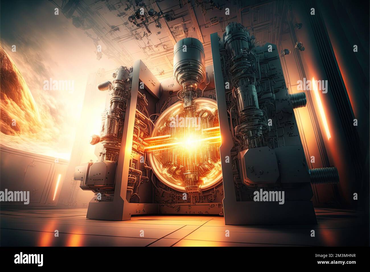 Astrophysics laboratory laser reactor studying nuclear fusion. This ...