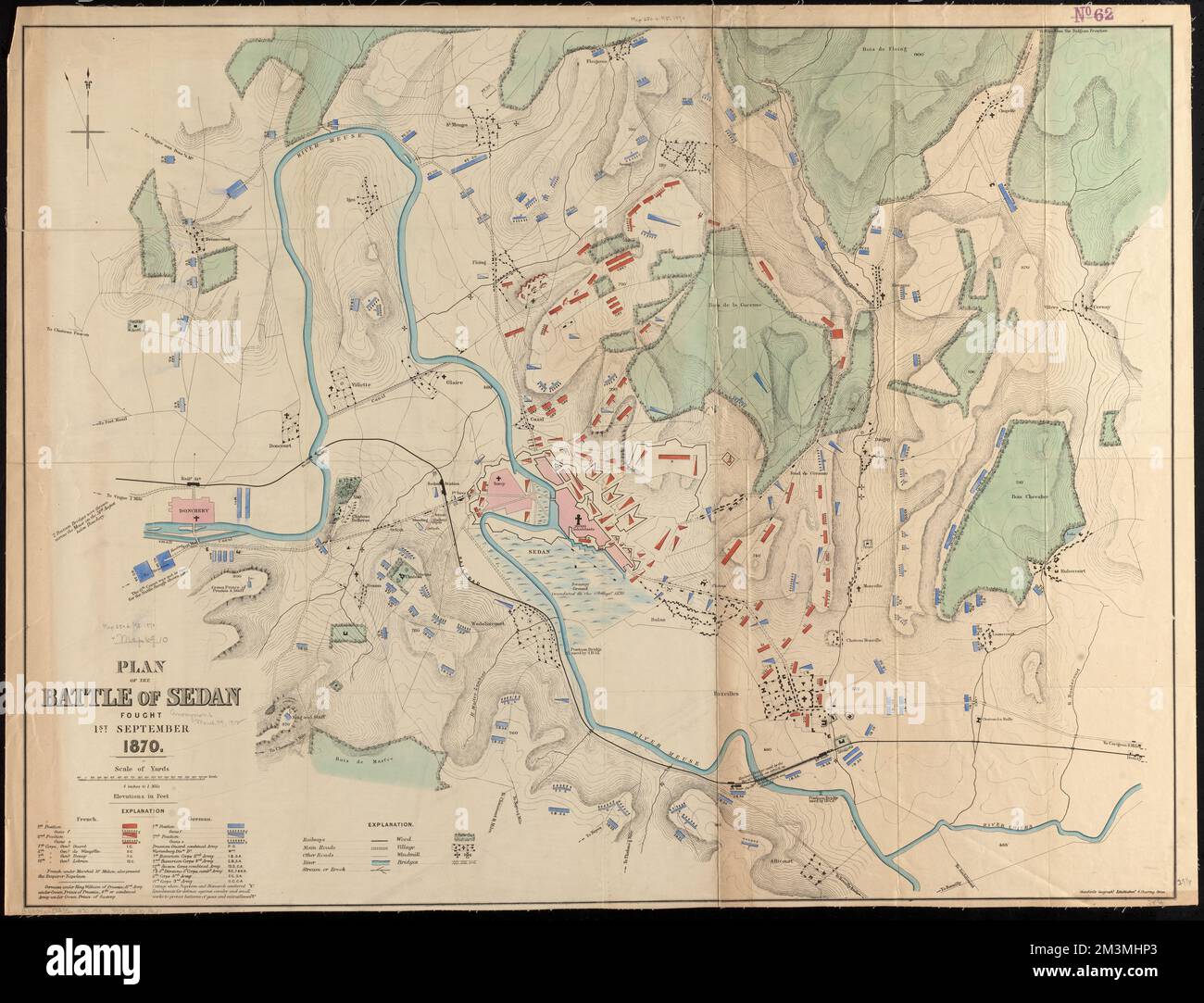 Plan of the battle of Sedan fought 1st September 1870 , Franco-Prussian ...