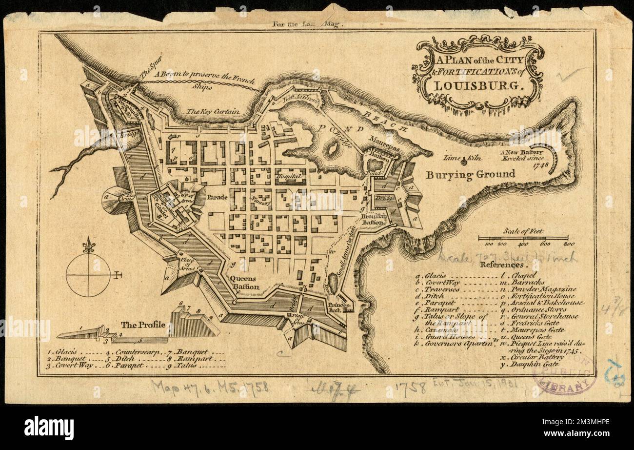 A Plan of the city & fortifications of Louisburg , Fortification, Nova ...