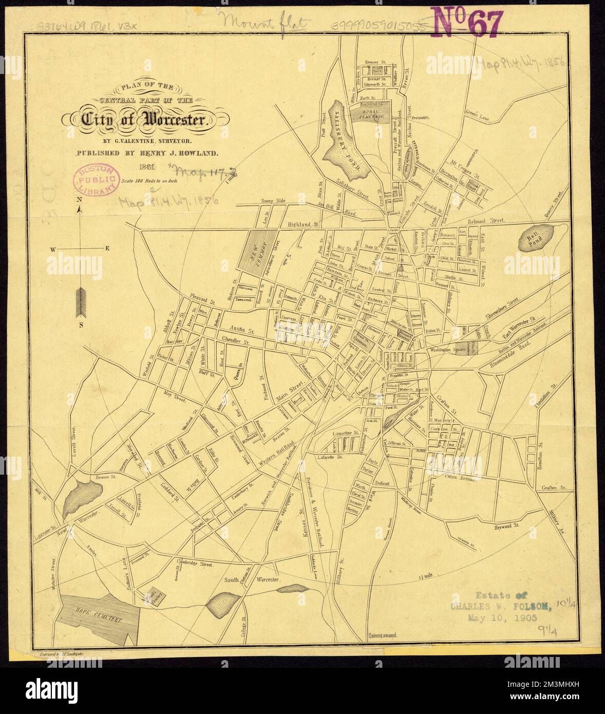 Plan of the central part of the city of Worcester , Worcester Mass ...