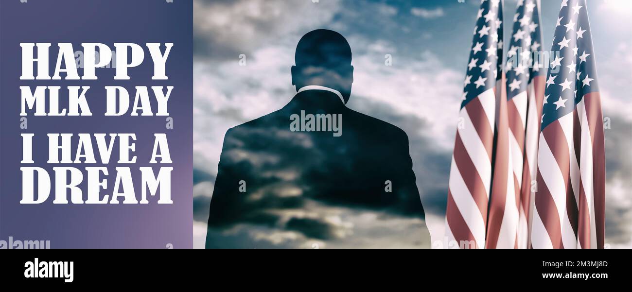 HAPPY MLK DAY I HAVE A DREAM. Martin Luther King day background. Text ...