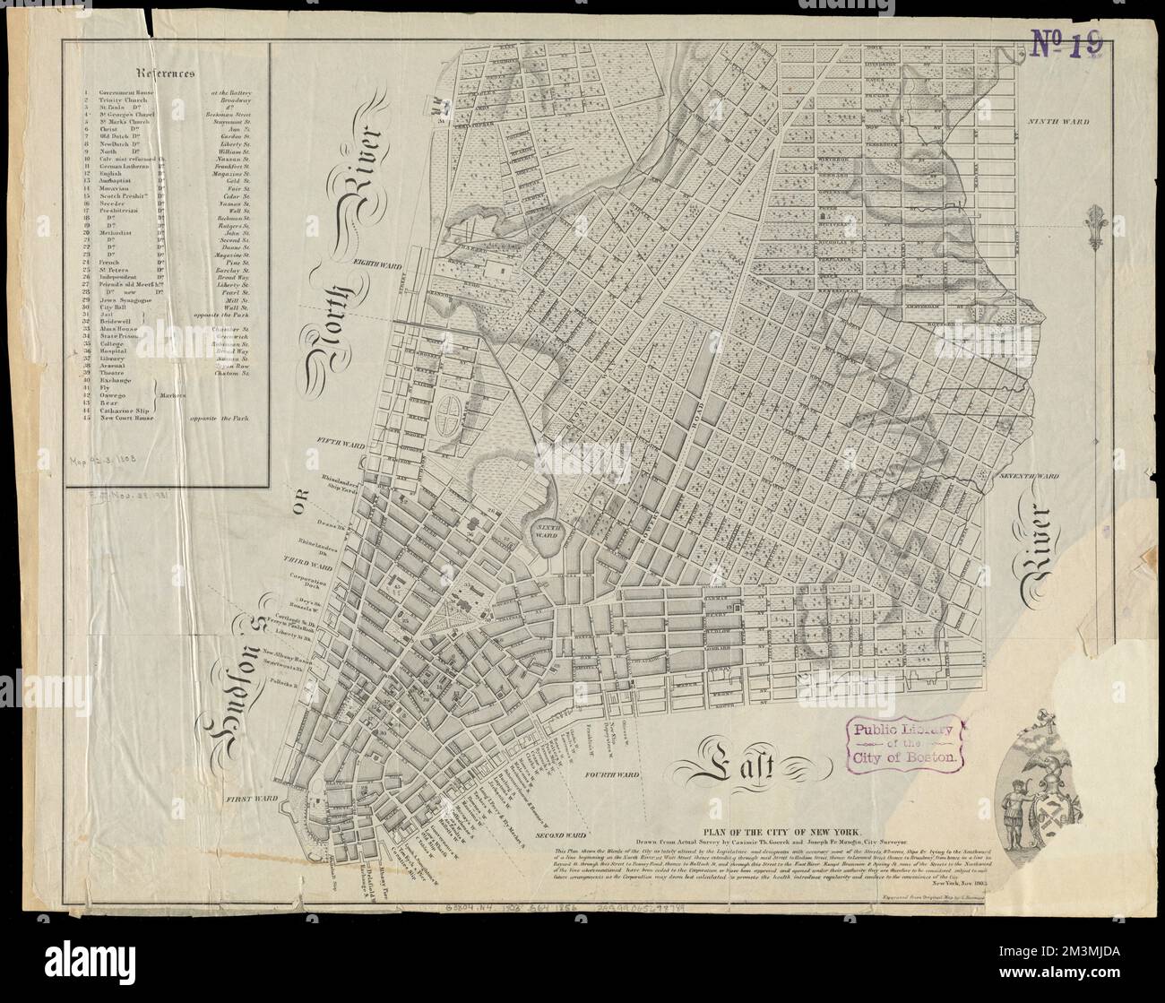 Plan of the city of New York , Manhattan New York, N.Y., Maps ...