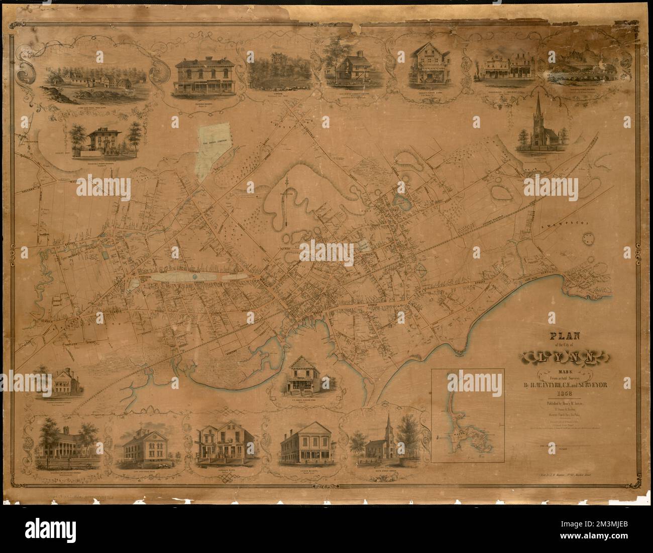 Plan of the city of Lynn Mass. from actual surveys , Real property ...