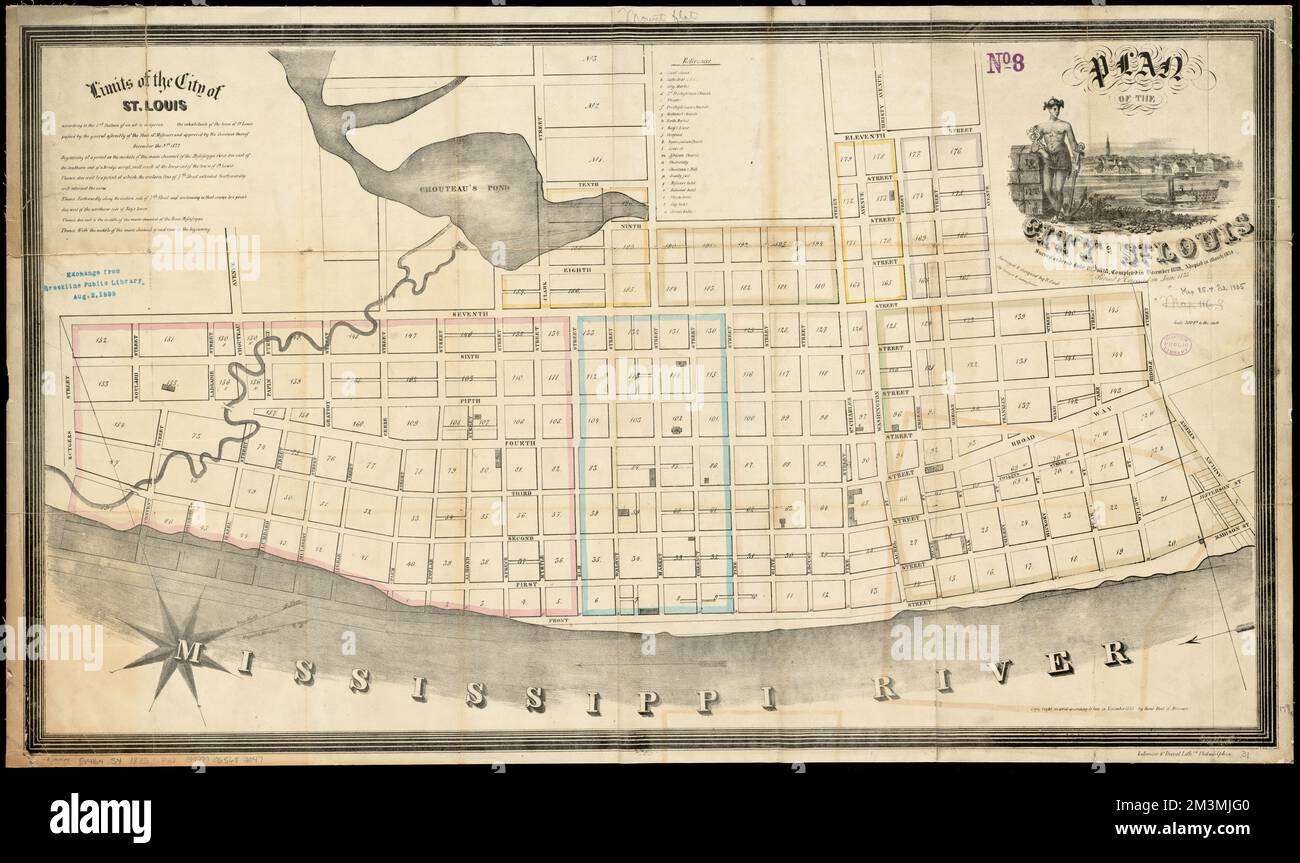 Plan of the city of St. Louis , Saint Louis Mo., Maps Norman B ...