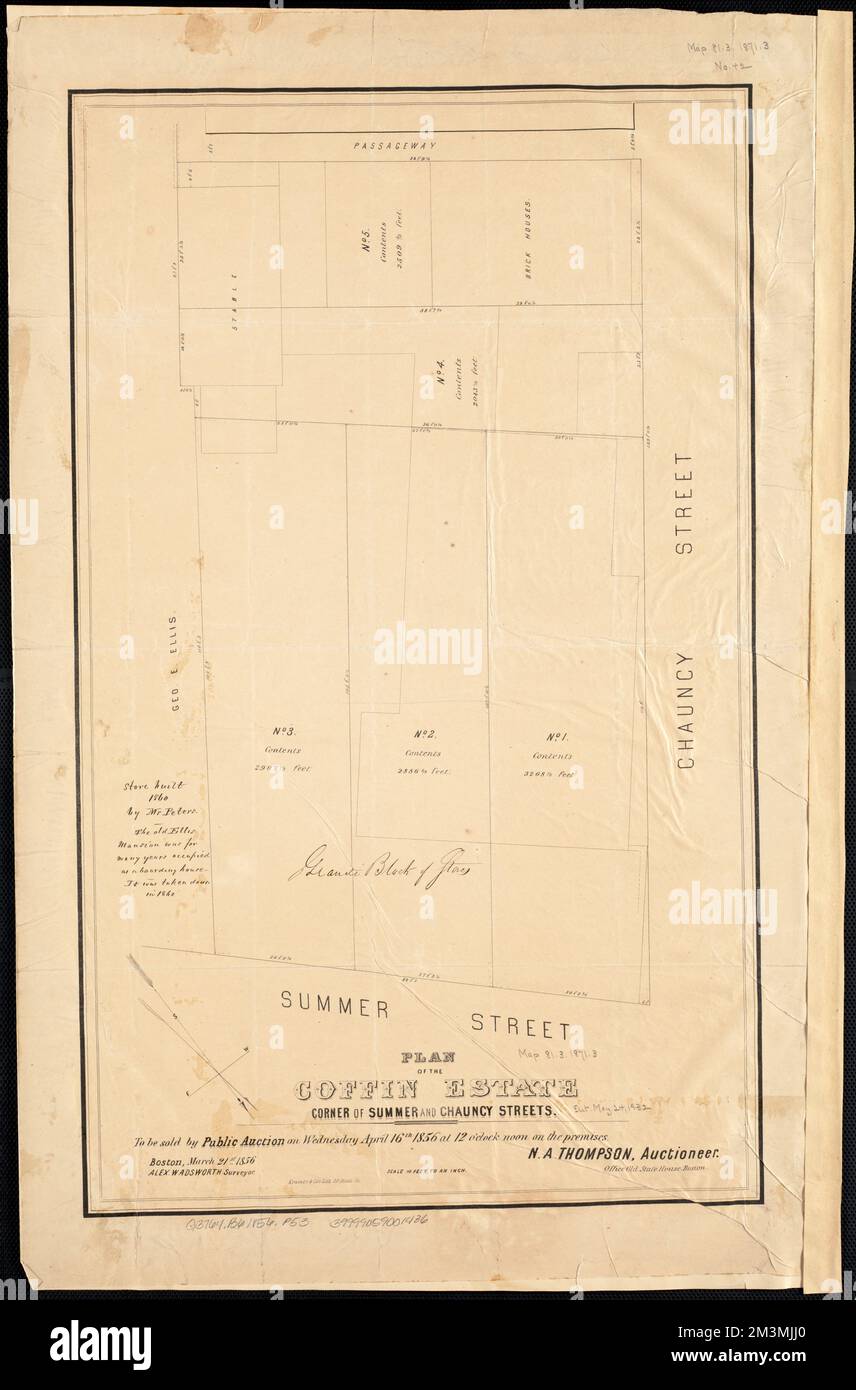 Plan of the Coffin Estate, corner of Summer and Chauncy Streets : to be ...