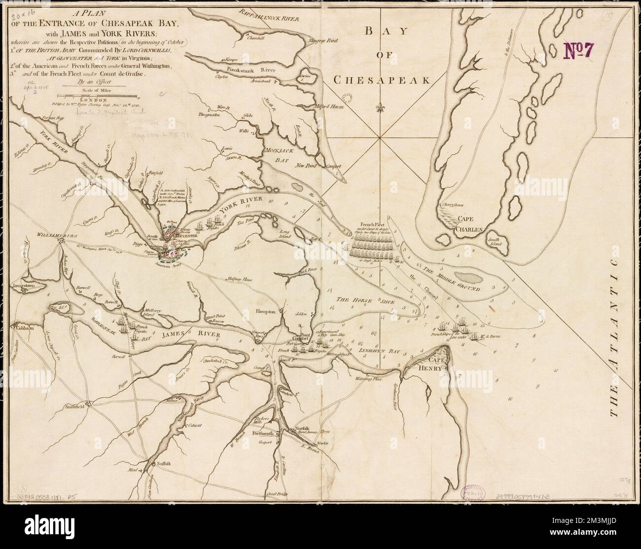 A plan of the entrance of Chesapeak Bay, with James and York rivers ...