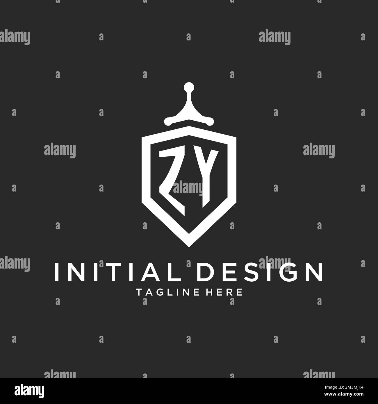 ZY monogram logo initial with shield guard shape design ideas Stock Vector Image & Art - Alamy