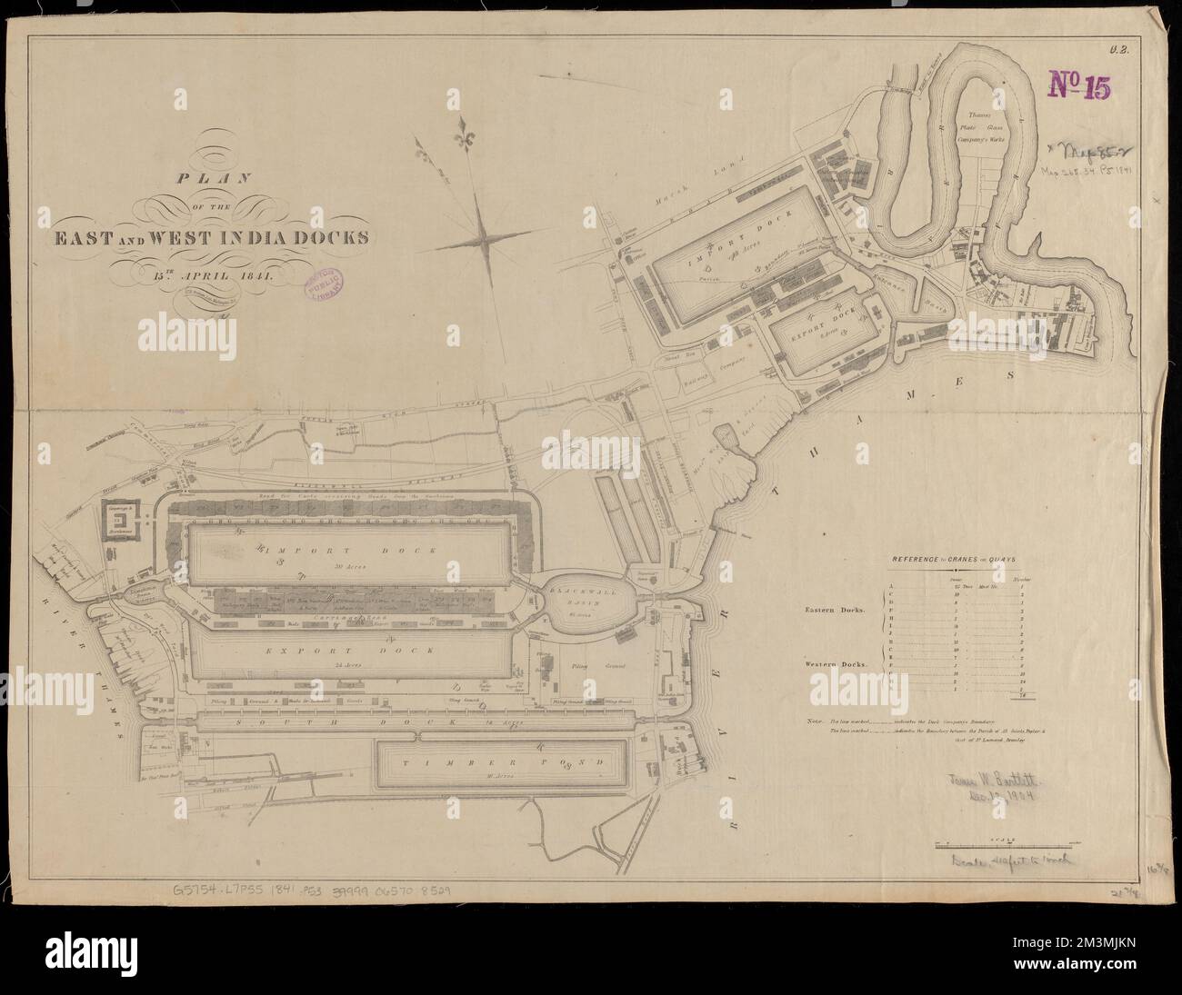 Plan of the East and West India Docks, 15th April 1841 , Docks, England ...