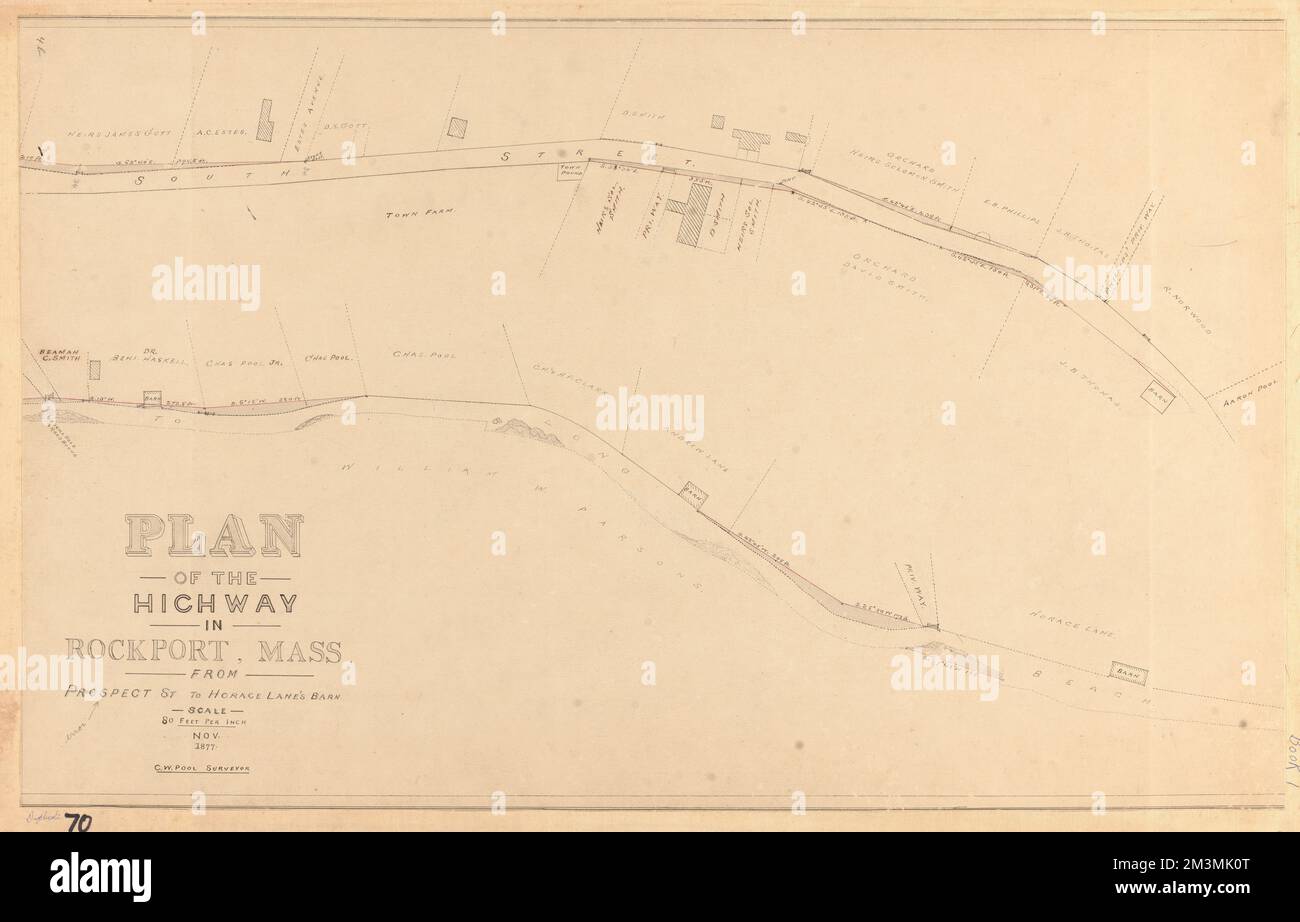 Plan of the highway in Rockport, Mass., from Prospect St. to Horace ...