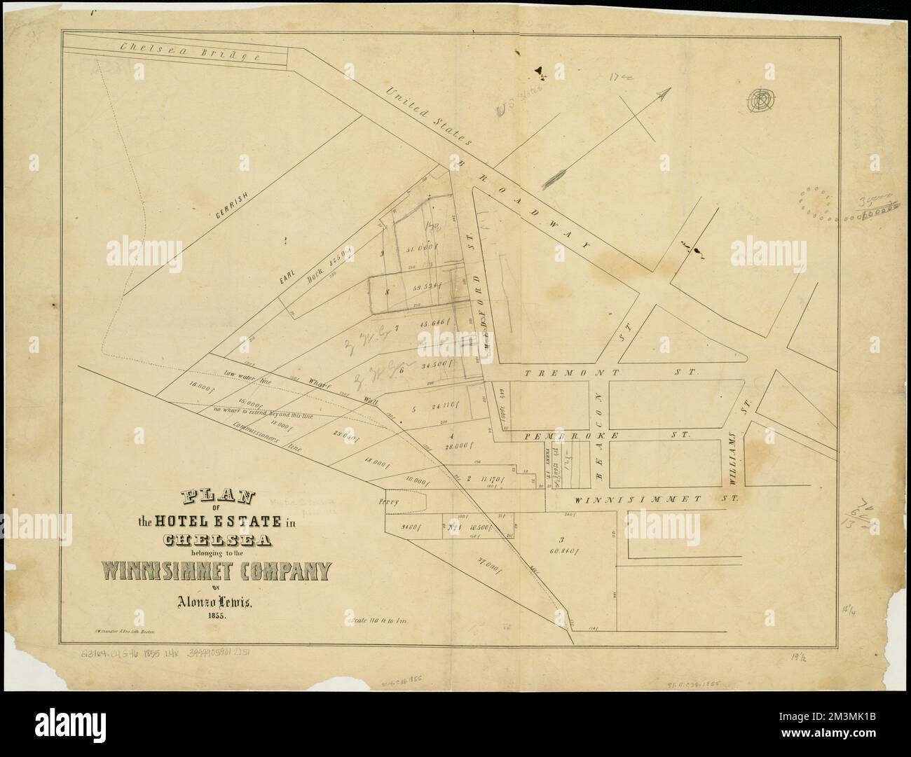 Plan of the hotel estate in Chelsea belonging to the Winnisimmet ...