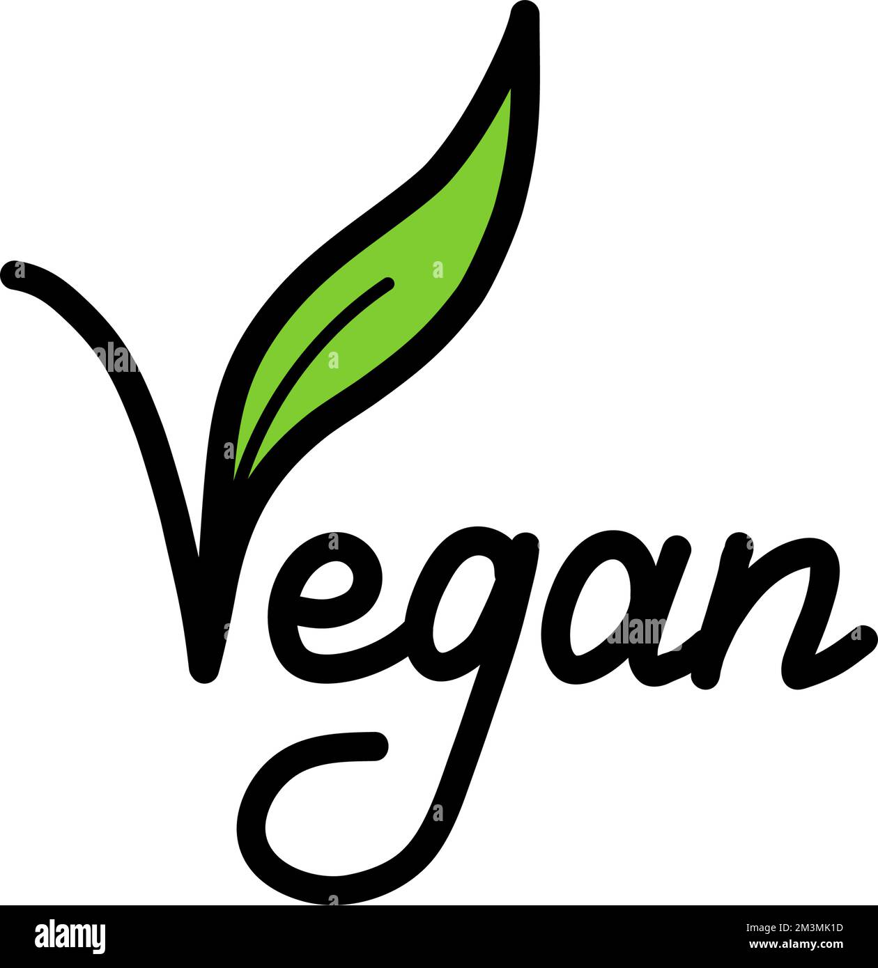 Vegan handdrawn text green vector lettering illustration. Calligraphy ...