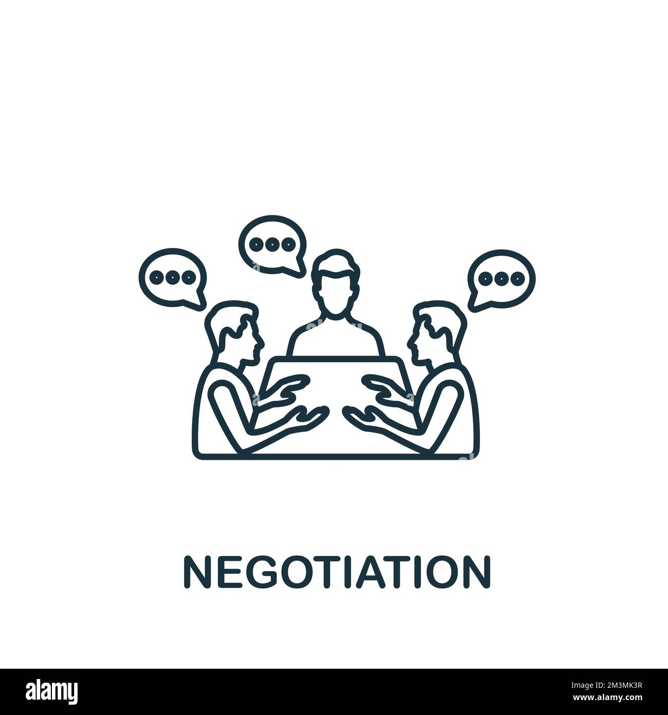 Negotiation icon. Monochrome simple Life Skills icon for templates, web ...