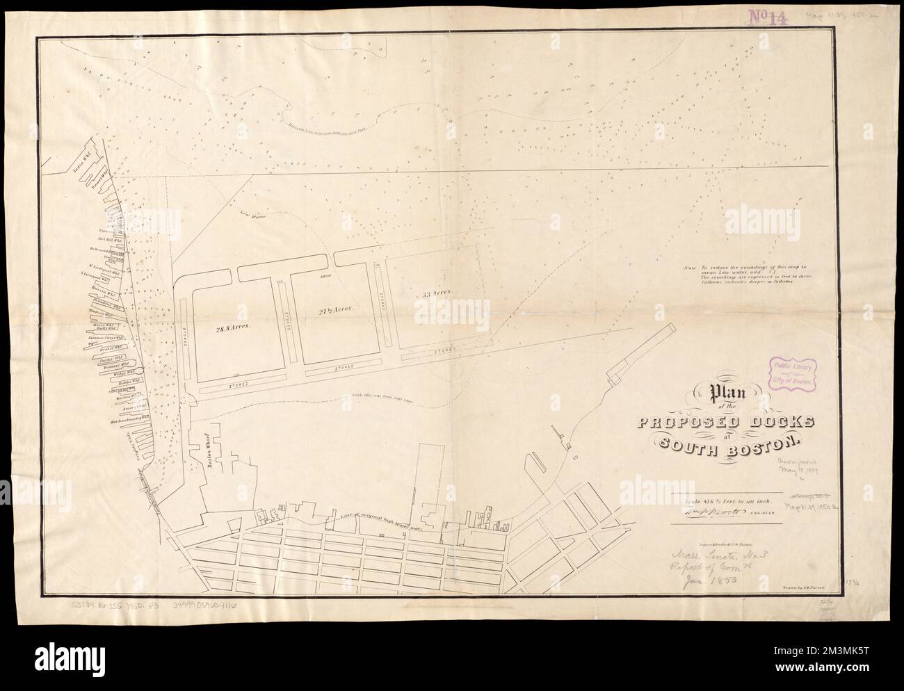 Plan of the proposed docks at South Boston , Docks, Massachusetts ...