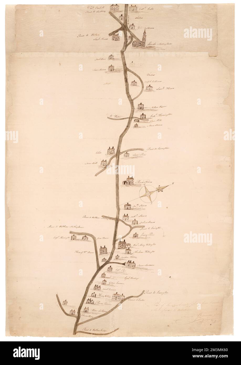 Plan of the new county road from Lincoln Meeting House to Watertown ...