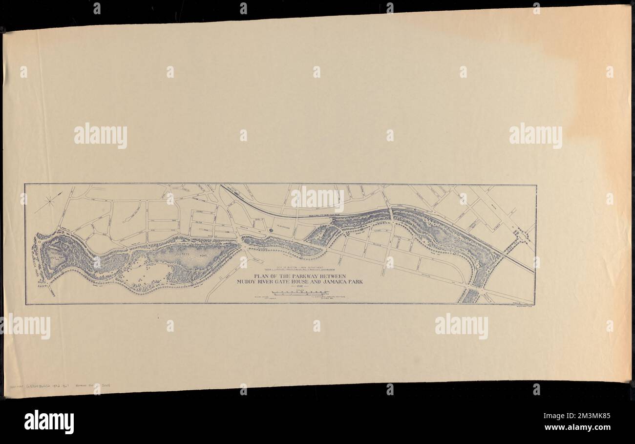 Plan of the parkway between Muddy River gate house and Jamaica Park ...