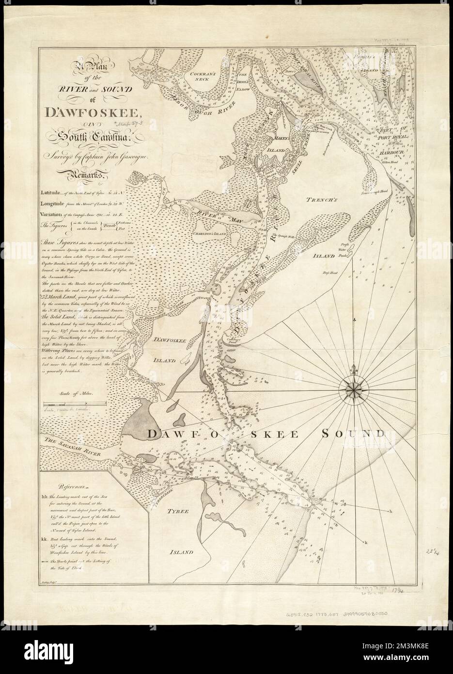 A plan of the river and sound of D'Awfoskee in South Carolina ...