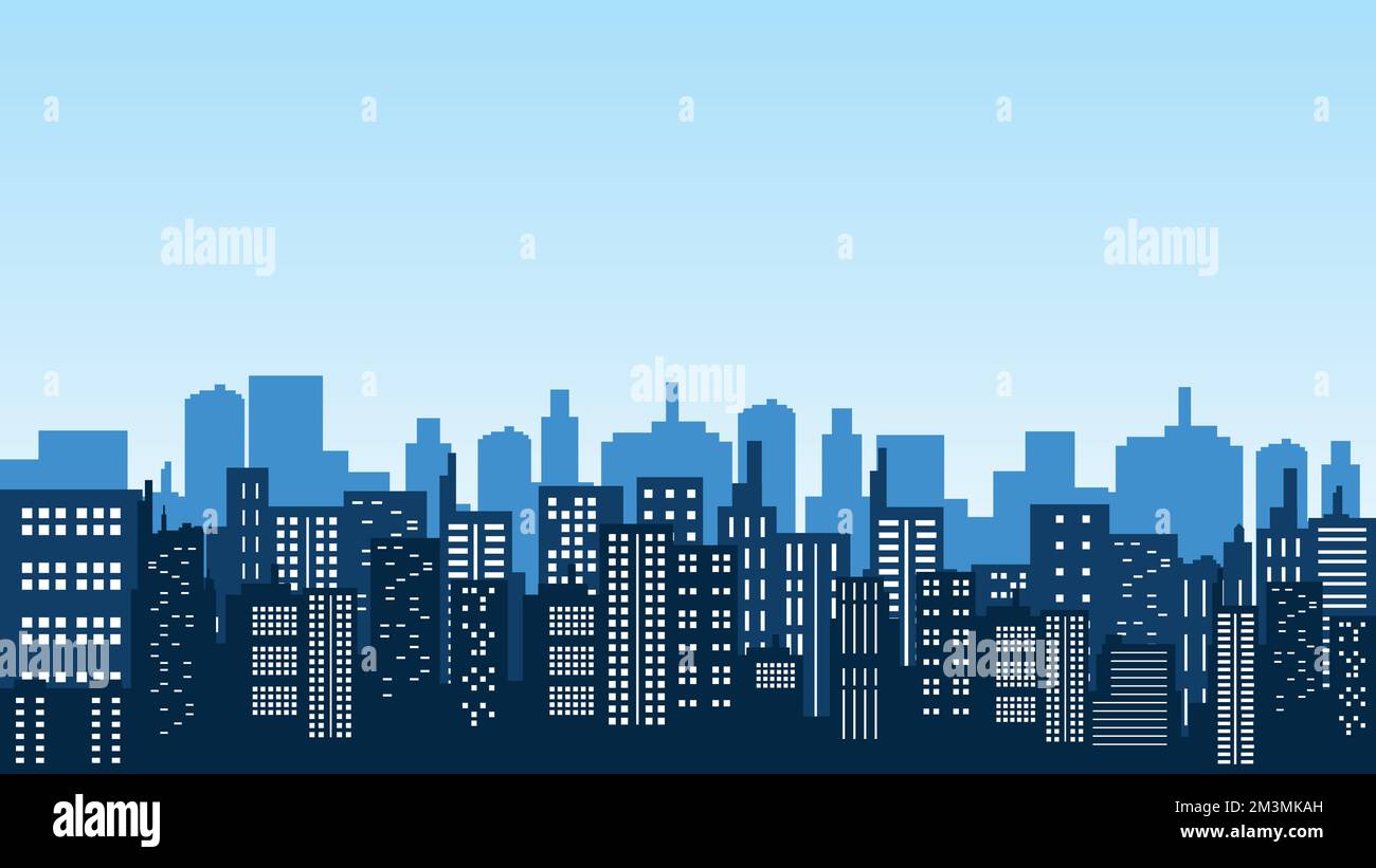 In the background many tall buildings downtown with a beautiful view of ...