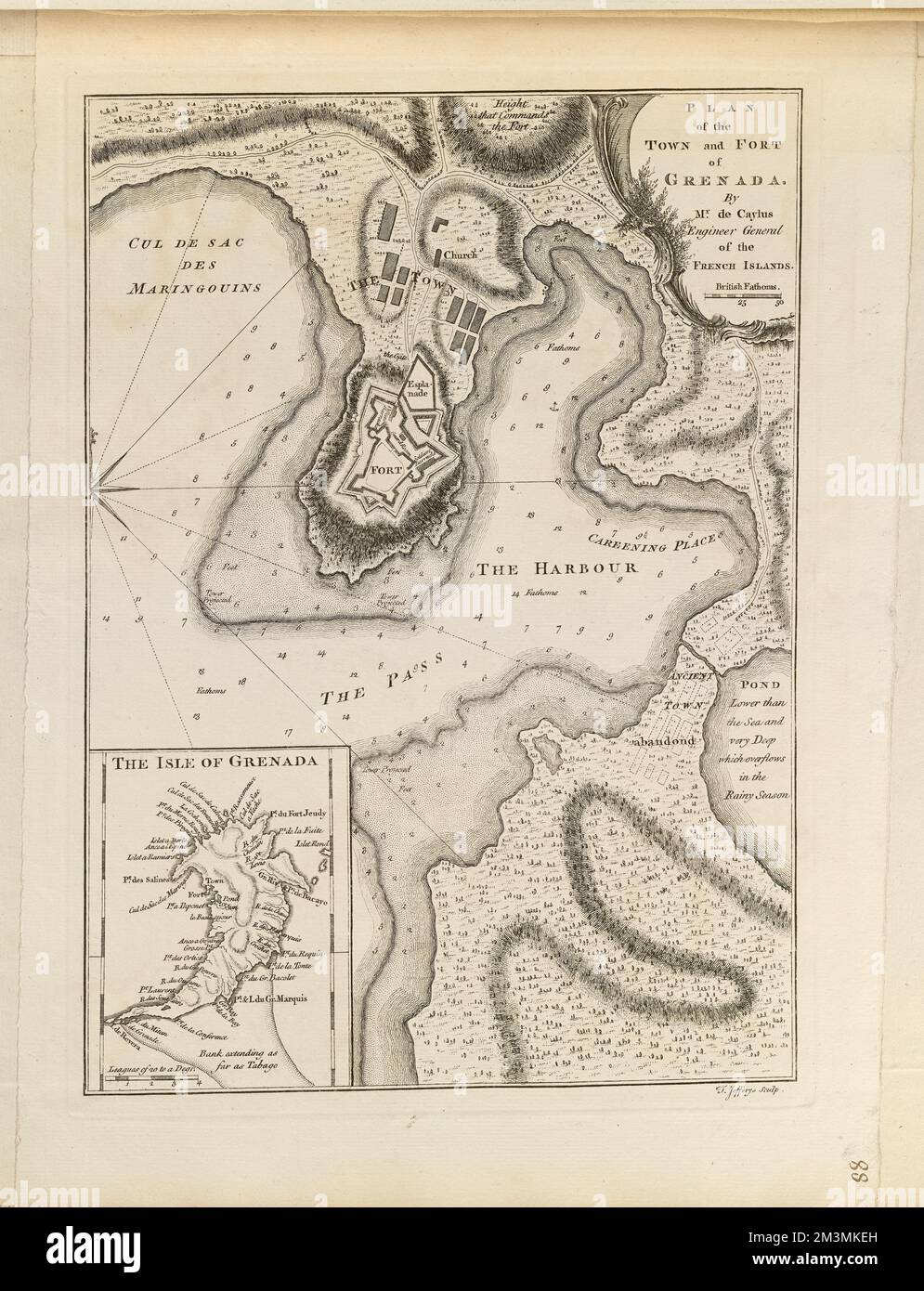 Plan of the town and fort of Grenada , Harbors, Grenada, Saint George's ...