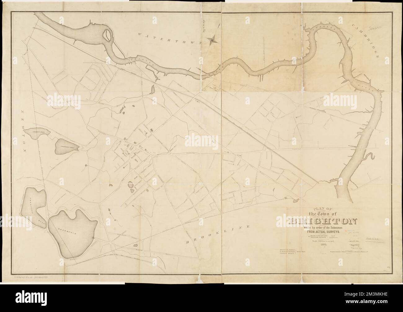 Plan of the town of Brighton , Brighton Boston, Mass., Maps Norman B ...