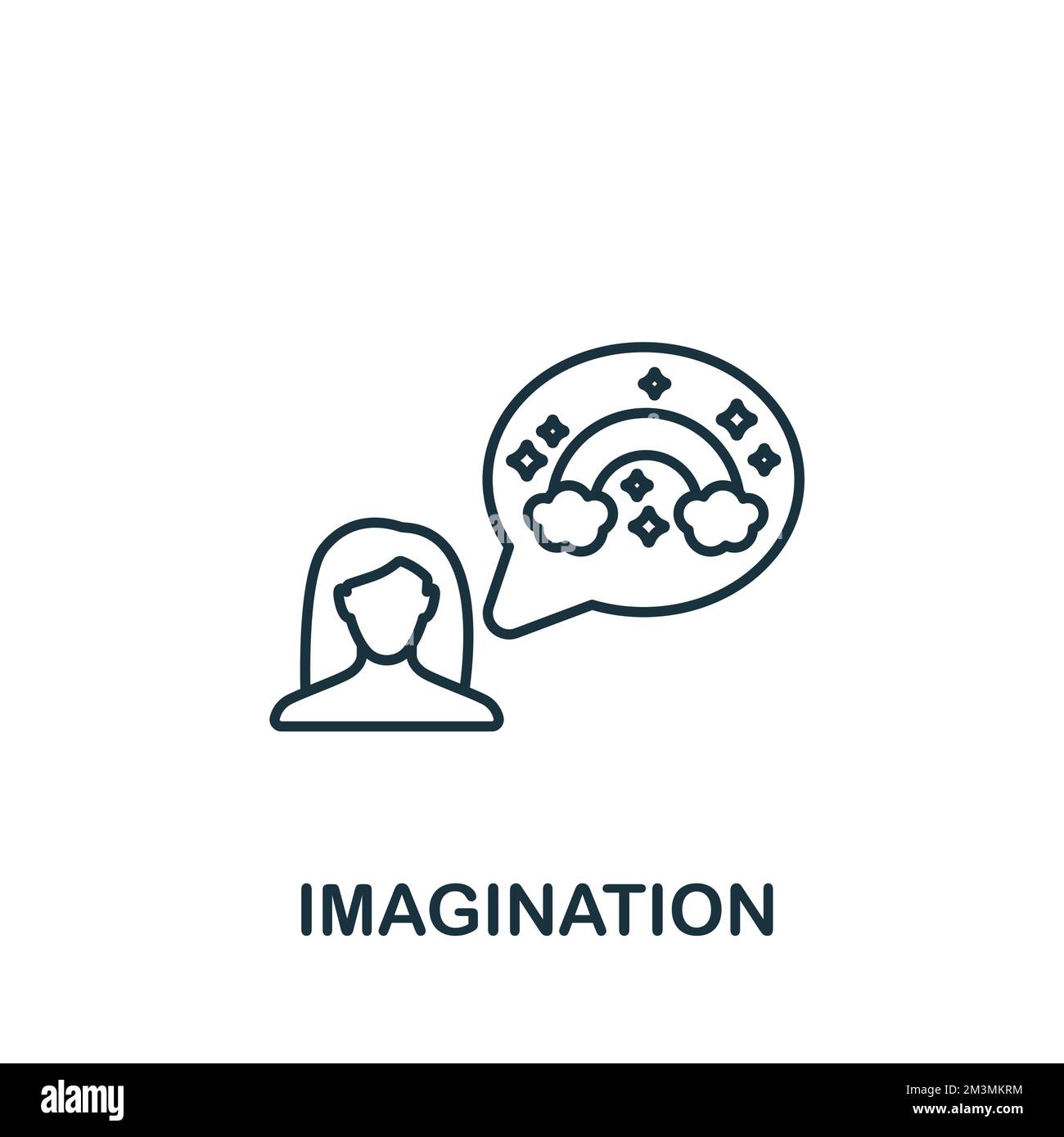 Imagination icon. Monochrome simple Life Skills icon for templates, web ...